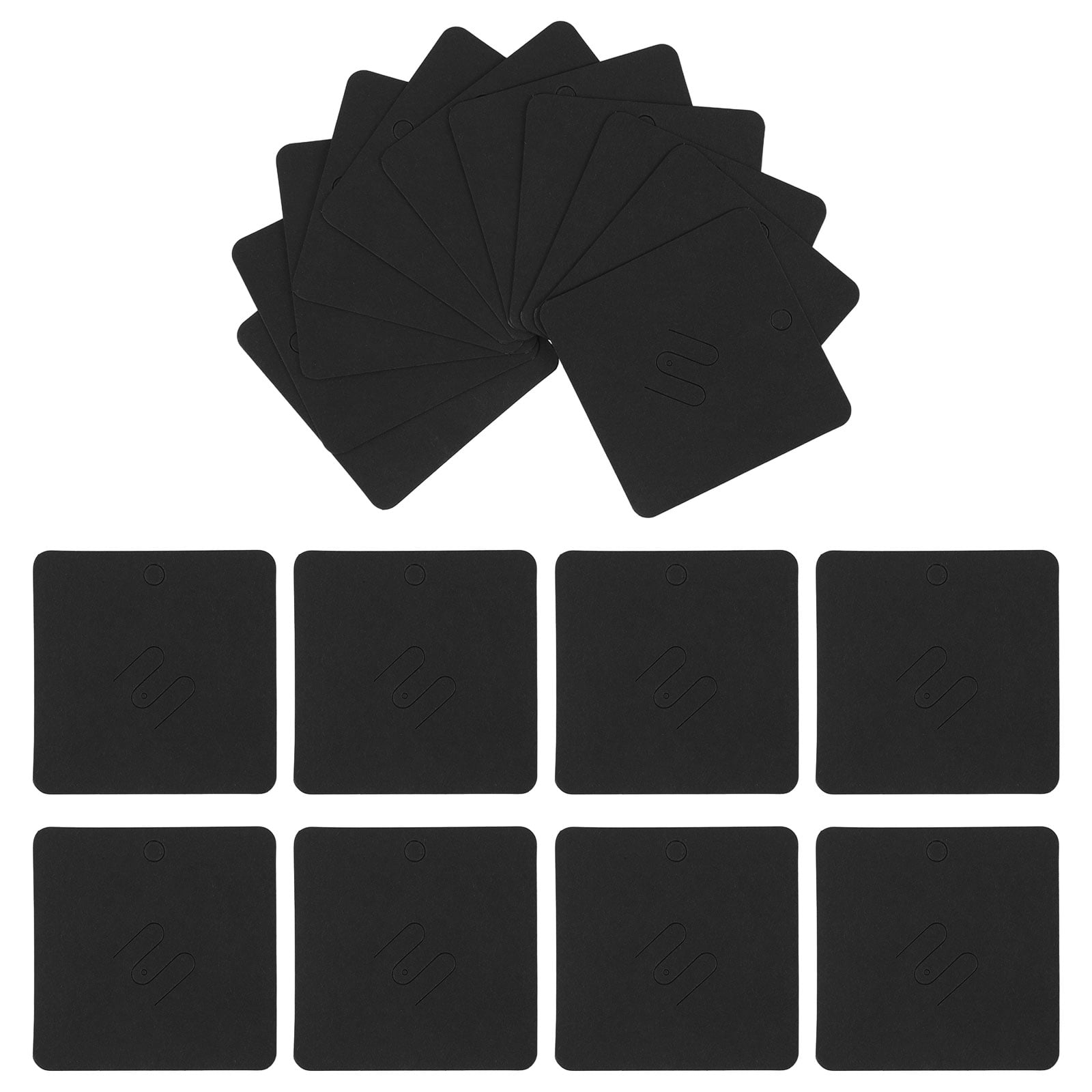 KAKOWELY 100Pcs Simple Design Black Paper Brooch Pin Cards for Jewelry ...