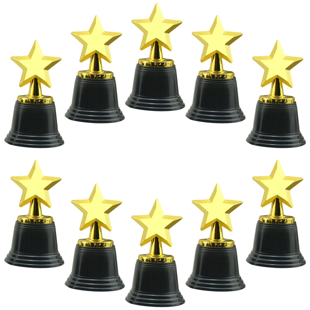 KAKOWELY 10Pack Golden Star Trophies For Kindergarten Events ABS ...