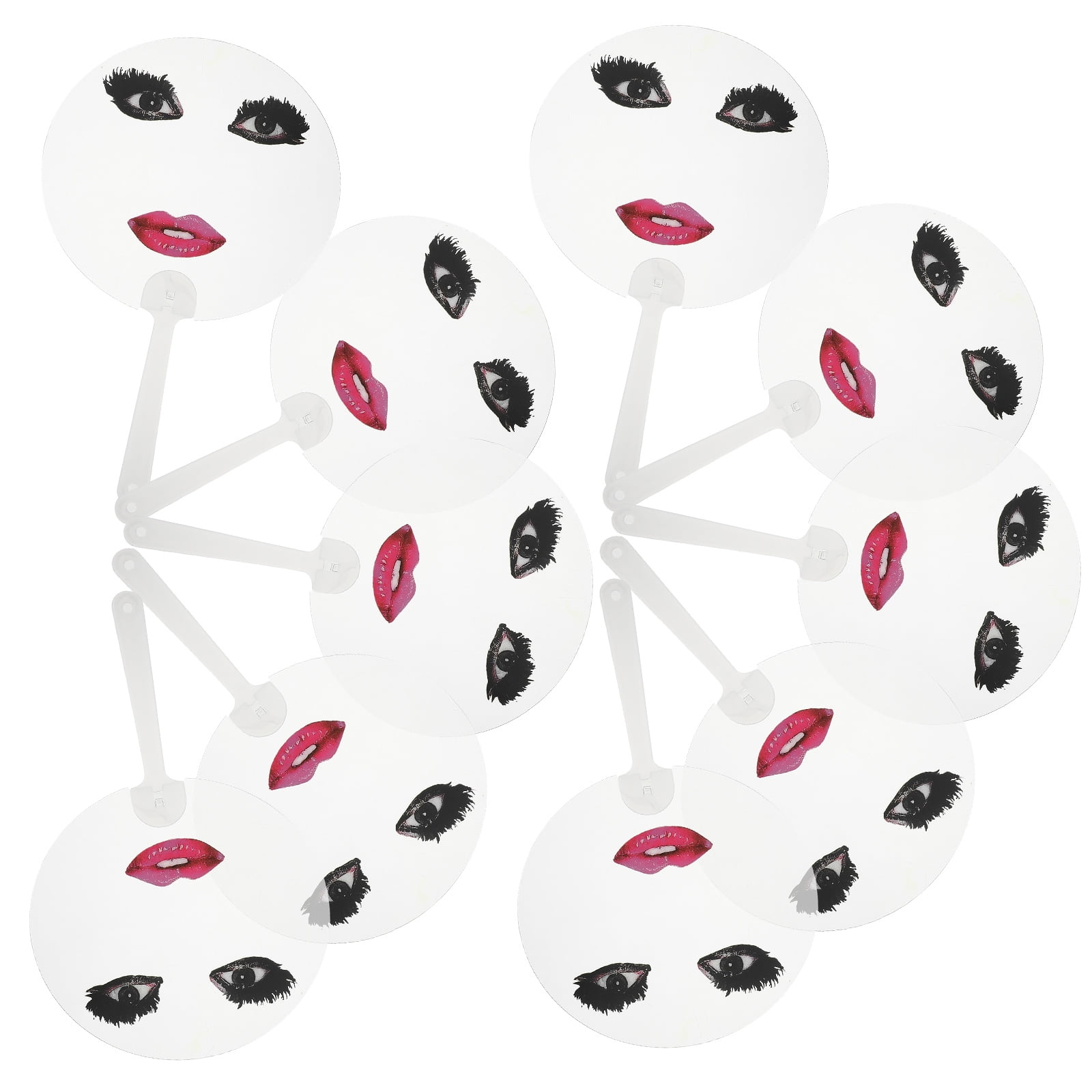 KAKOWELY 10Pcs Chinese Style Fan Handheld Fans Transparent .6x6.7x0.2in ...