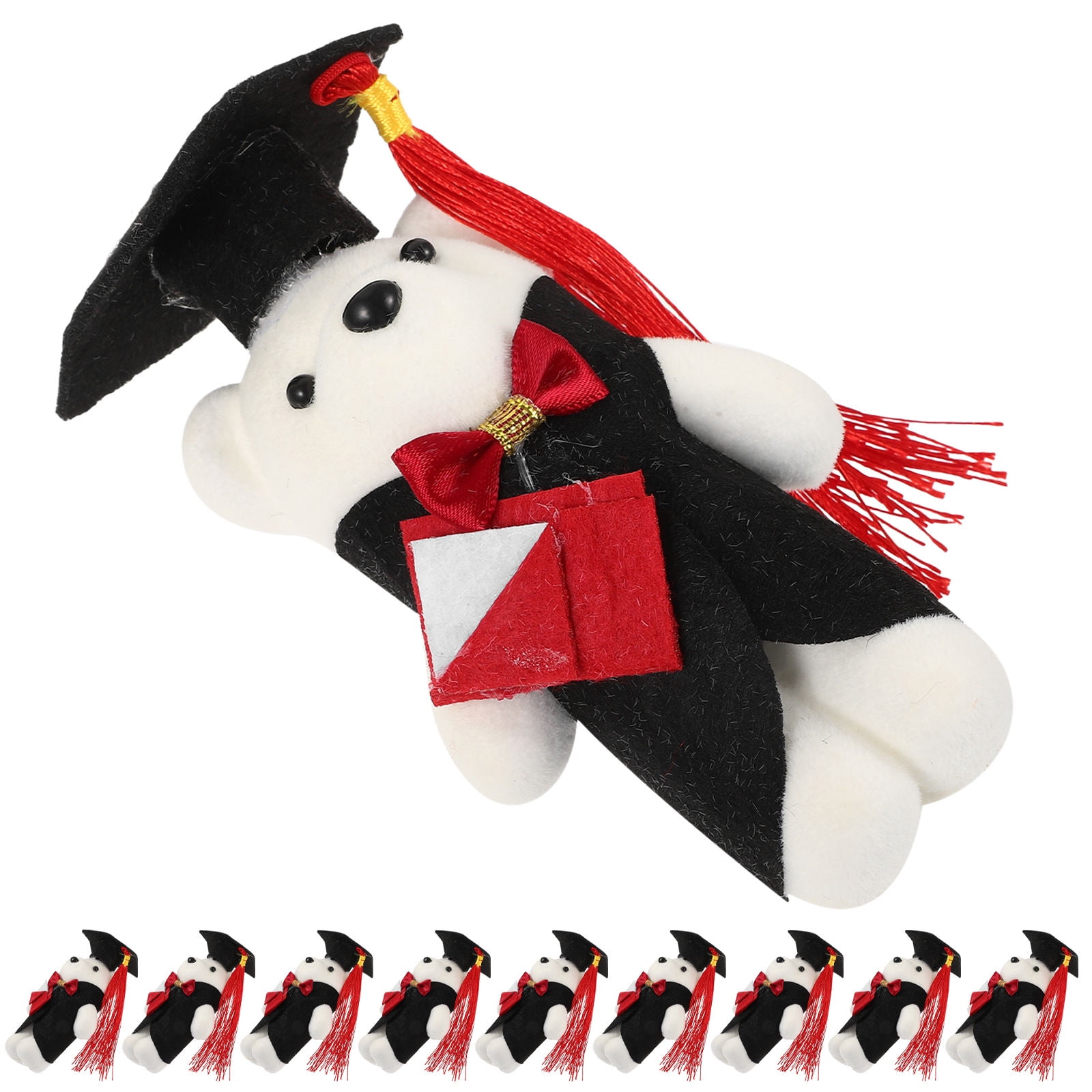 KAKOWELY 10Pcs Mini Graduation Plush Bear Dolls Assorted Color For ...