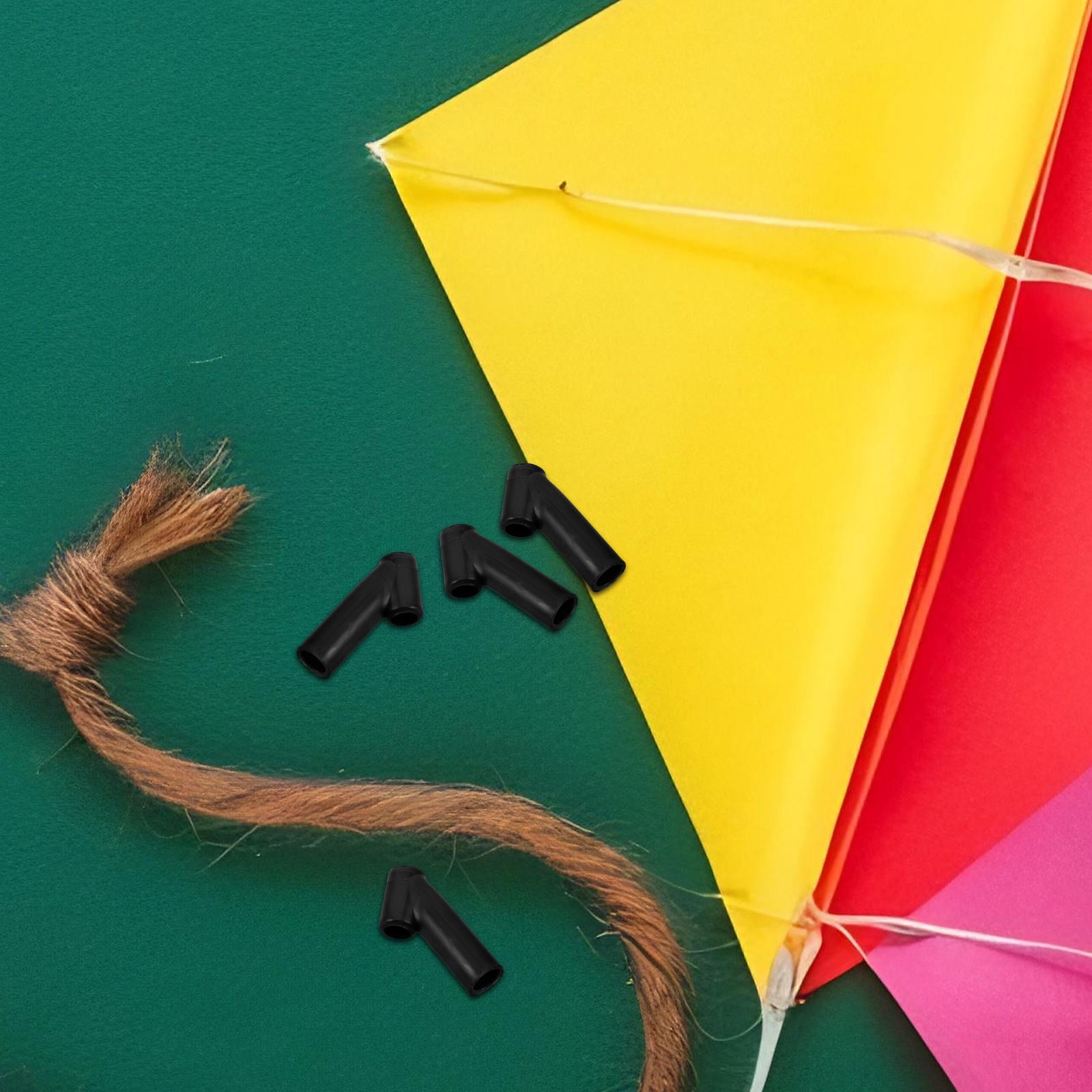 KAKOWELY 12Pcs Kite Construction Parts for Kids Crafts and Flying Outdoor Activities Black ...