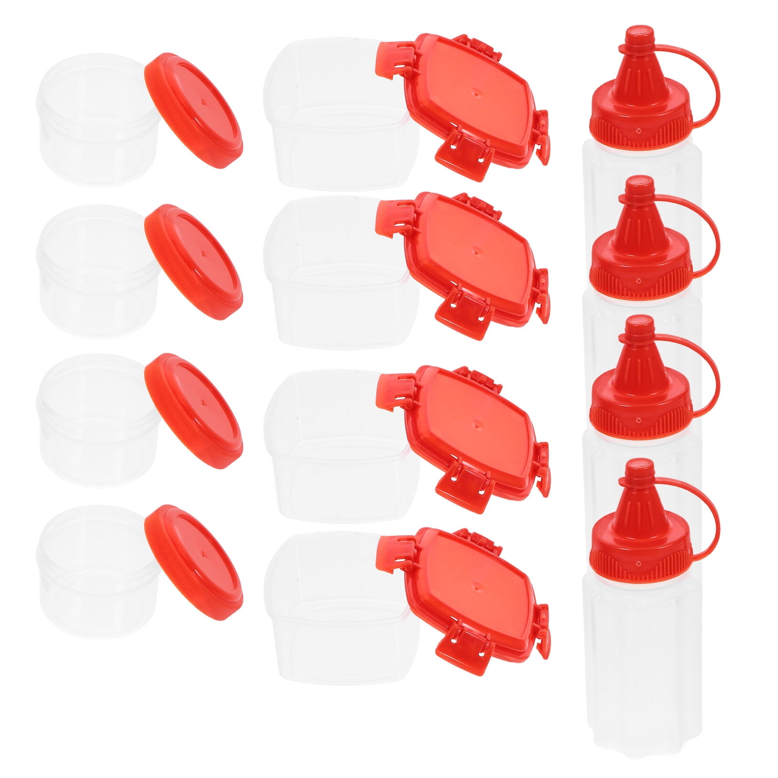 KAKOWELY 12Pcs Small Container for Salad Dressing Plastic Squeeze ...