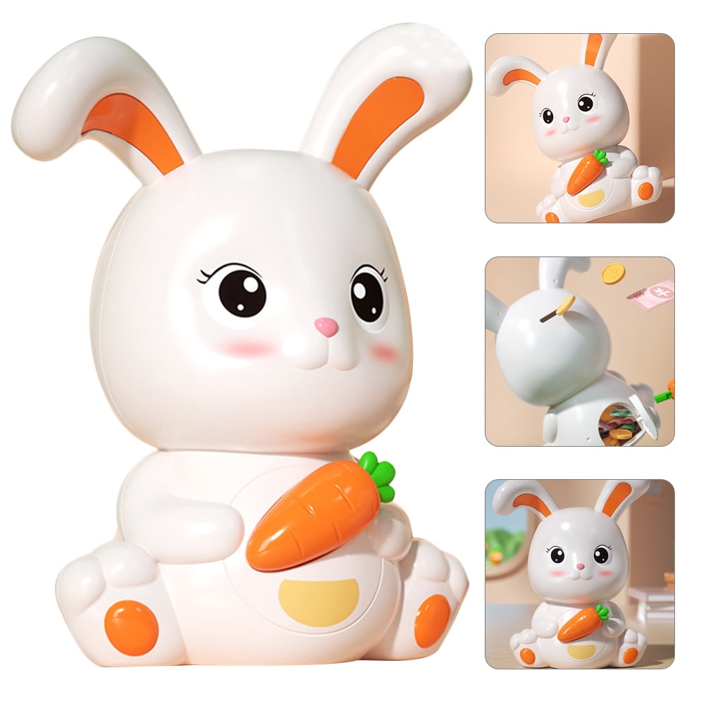 KAKOWELY 1Pack Cute Bunny Money Box for Children Storage Holder White ...