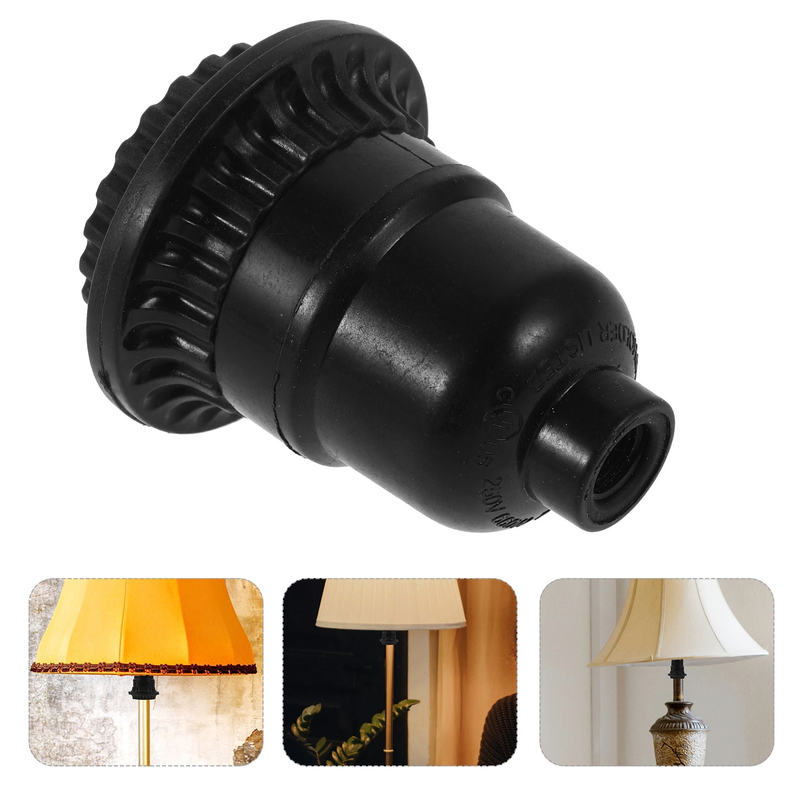 KAKOWELY 1Pack Lamp Socket for Home Lighting Black Cylindrical Shape ...