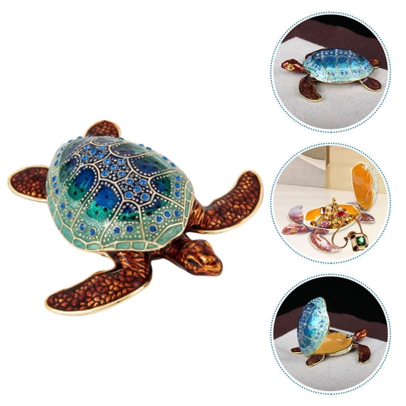 KAKOWELY 1Pack Sea Turtle Shaped Jewelry Trinket Box for Home Decor and ...