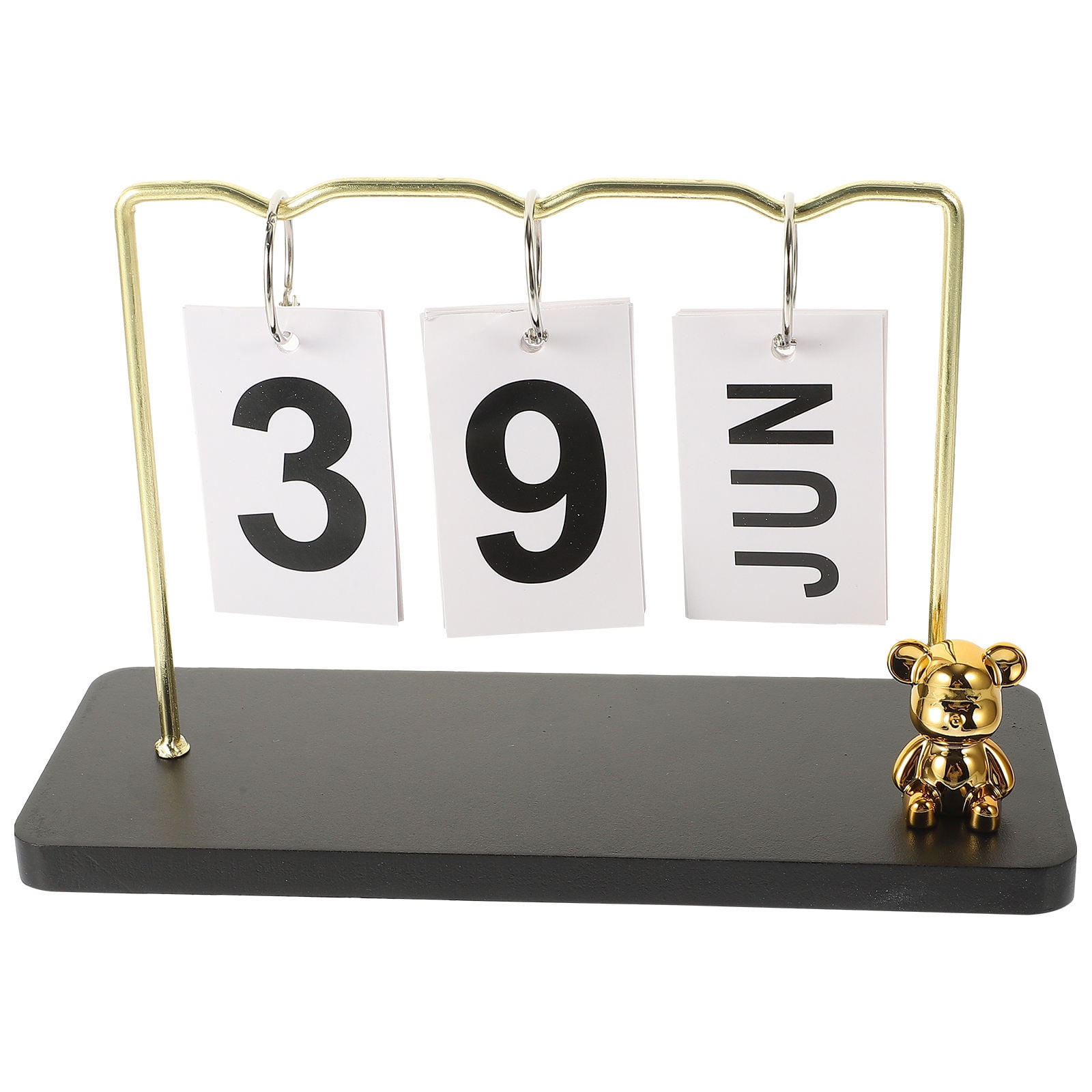 KAKOWELY Table Calendar Decoration Perpetual Calendar Metal Home ...