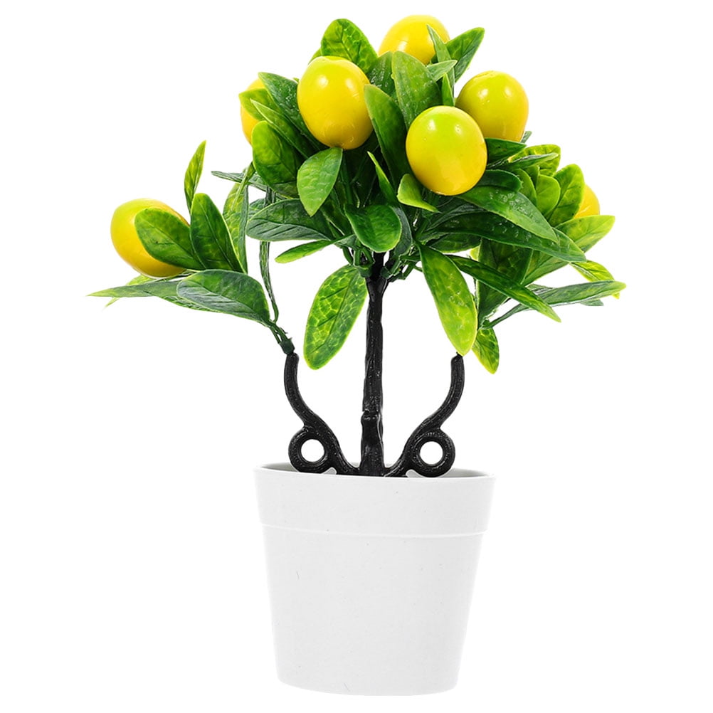 KAKOWELY 1Pcs Fake Lemon Tree Bonsai Multi Color Plastic Foam Realistic ...