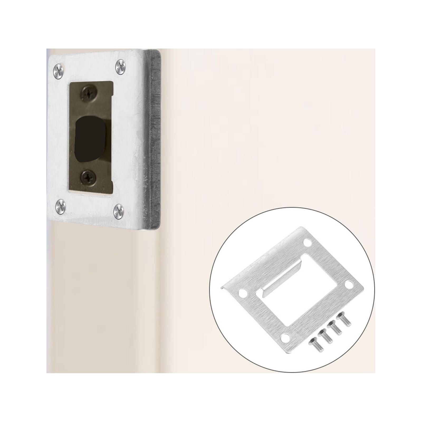 KAKOWELY 1Pcs Silver Rectangular Stainless Steel Strike Plate for Door ...