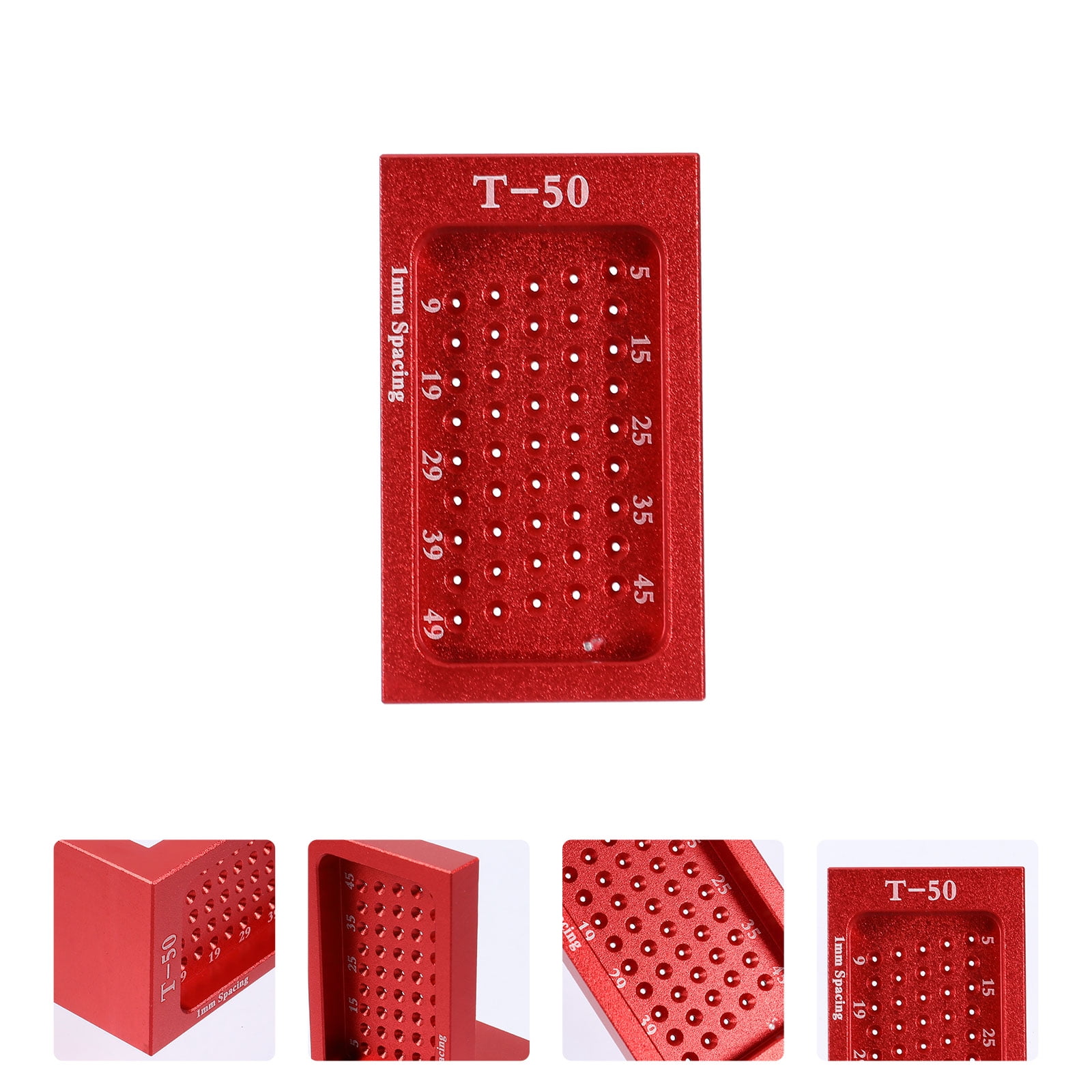 KAKOWELY 1Pcs T Ruler For Woodworking Red Color Alloy Steel Hole Positioning Gauge - Walmart.com