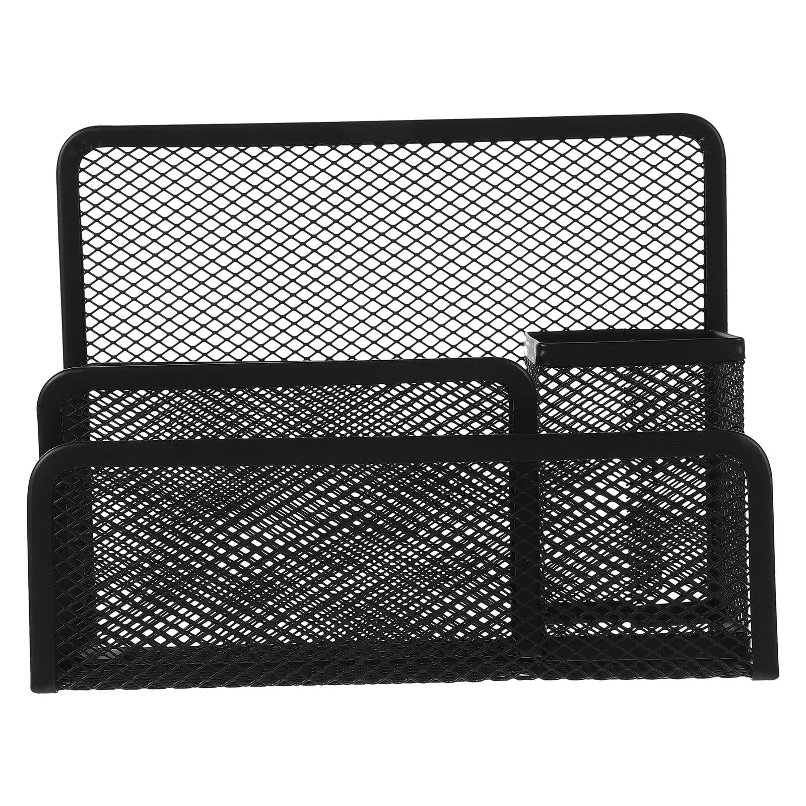 KAKOWELY 1Set Black File Organizer for with Pen Holder Modern Compact ...