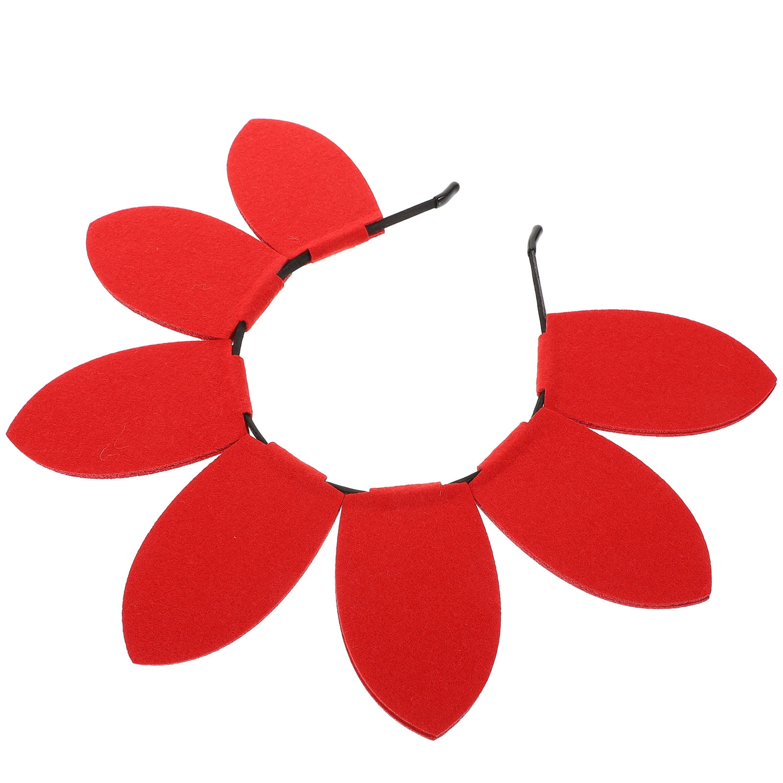 KAKOWELY 1Set Circular Red Flower Girl Headpiece Plastic Non-woven ...