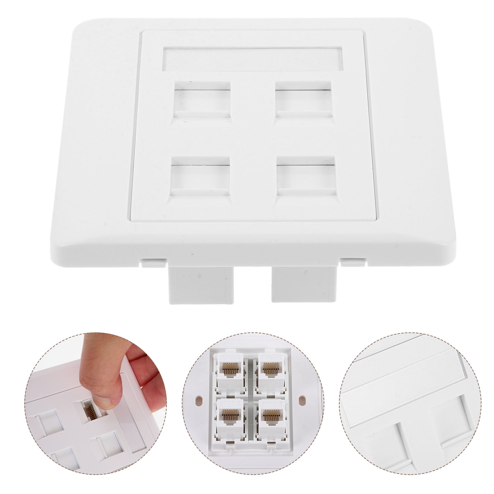 KAKOWELY 1Set Ethernet Cable Wall Plate 8.50X8.50X3.00CM for Office ...