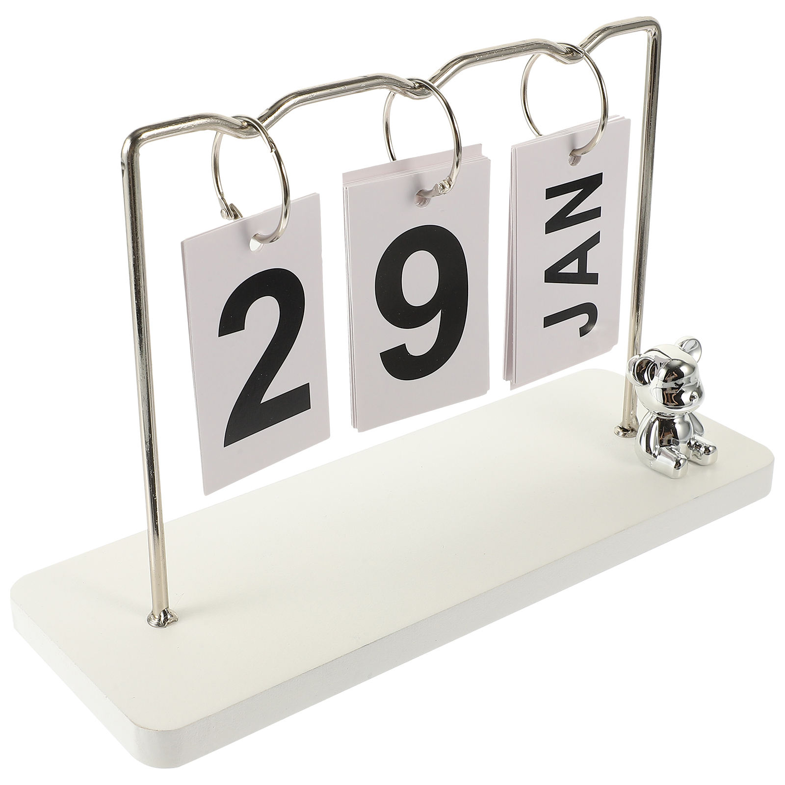 KAKOWELY Standing Calendar White Wood 1Set 9.4x3.5x6.1in - Walmart.com