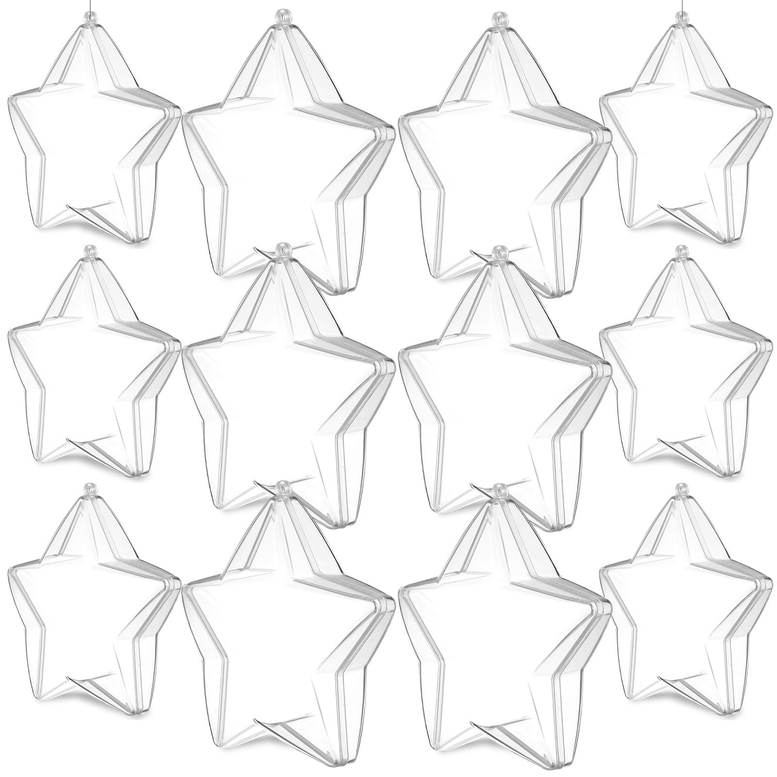 KAKOWELY 20Pcs Diy Fillable Stars Transparent Plastic Star Shaped ...