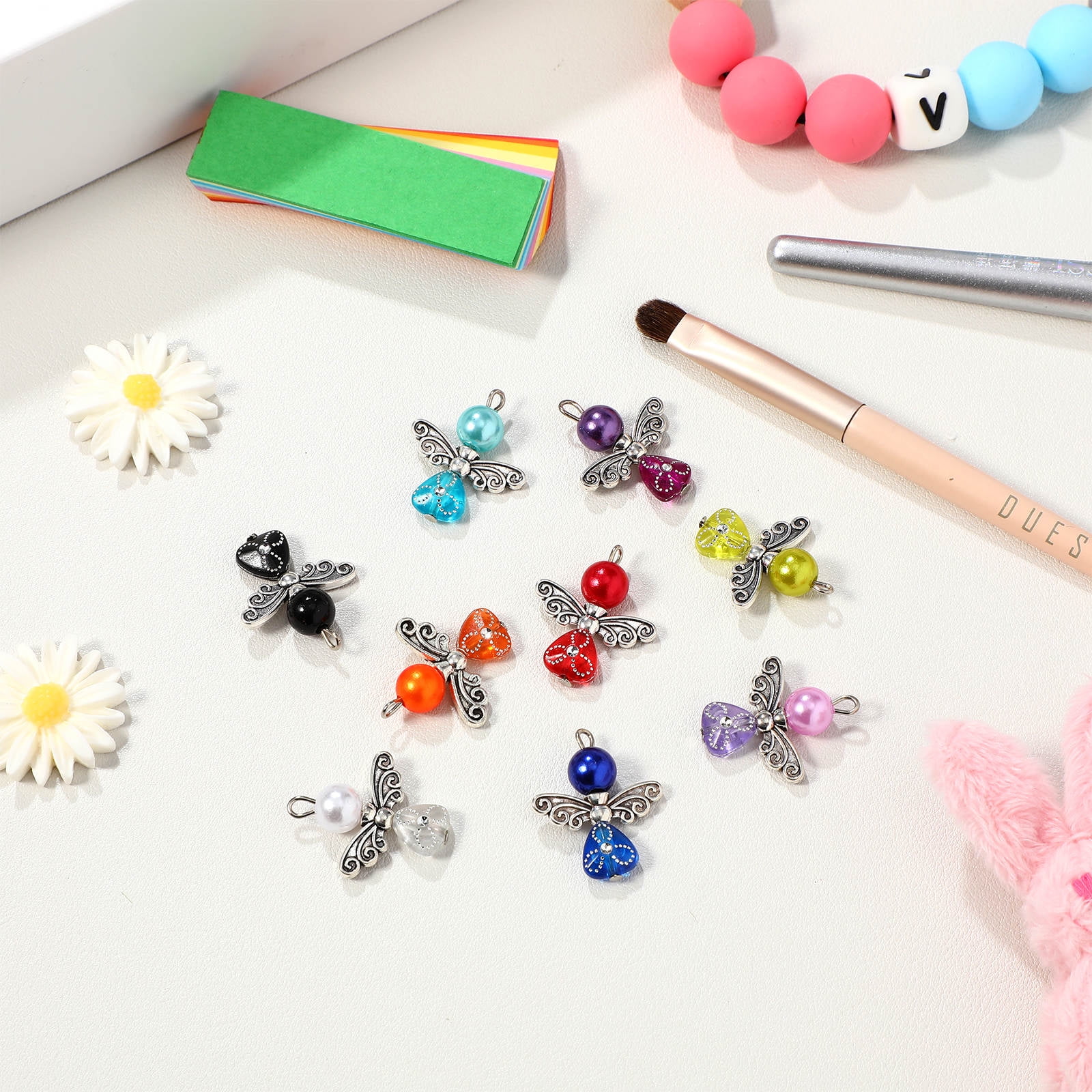 KAKOWELY 20Set Wing Charms Angle Pendent Charm Assorted Color Vintage ...