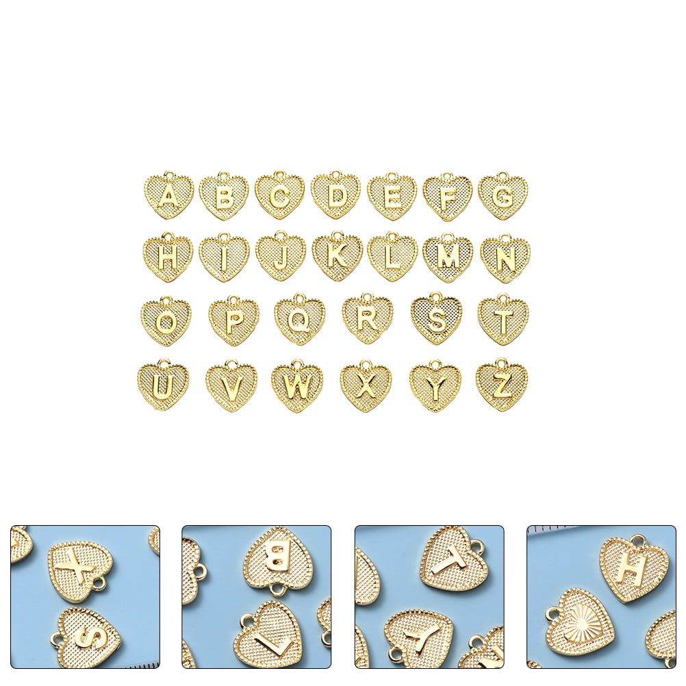 KAKOWELY 26Pcs A-Z Alphabet Letters Charms for Handmade Craft Accessory ...