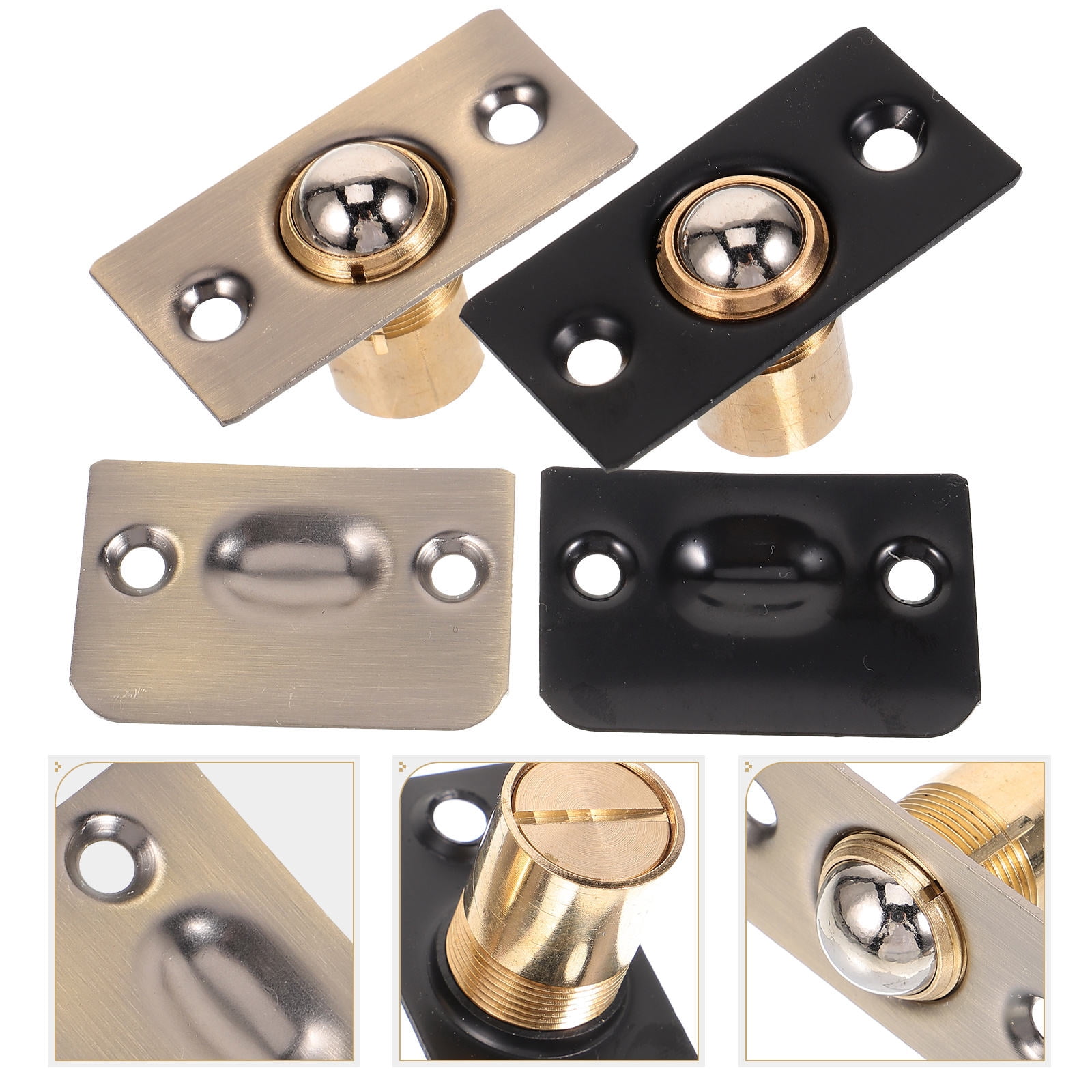 KAKOWELY 2Pcs Black Stainless Steel Door Ball Tension Latches 5.50X4 ...