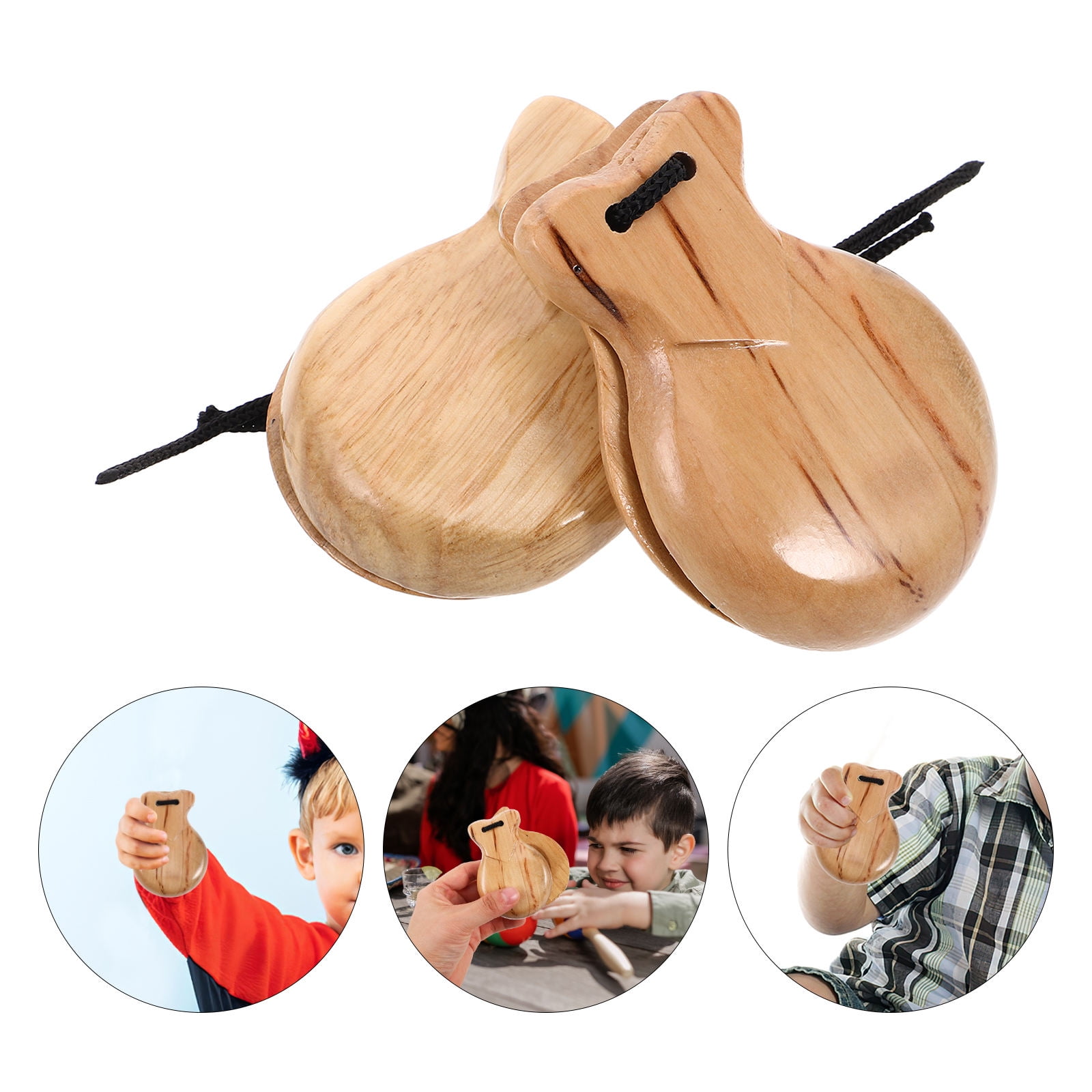 KAKOWELY 2Pcs Castanets for Kids Finger Castanet for Orff Percussion ...