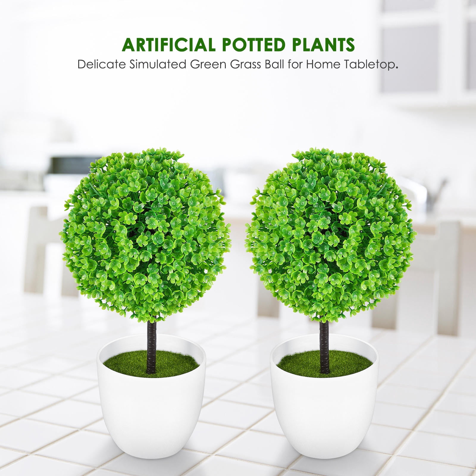 KAKOWELY 2Pcs Fake Little Plants Artificial Potted Plants Simple Design ...