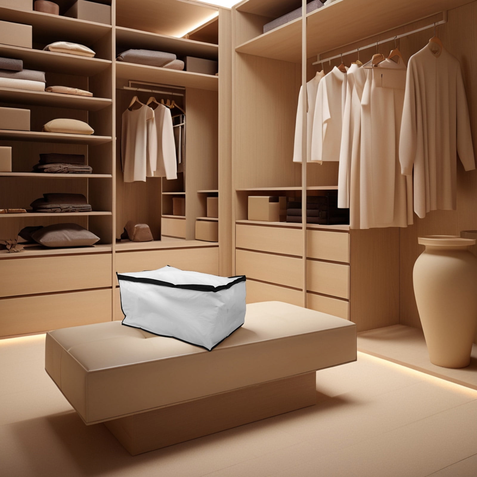 KAKOWELY 2Pcs Under Bed Storage Bins White Rectangular PEVA Material ...