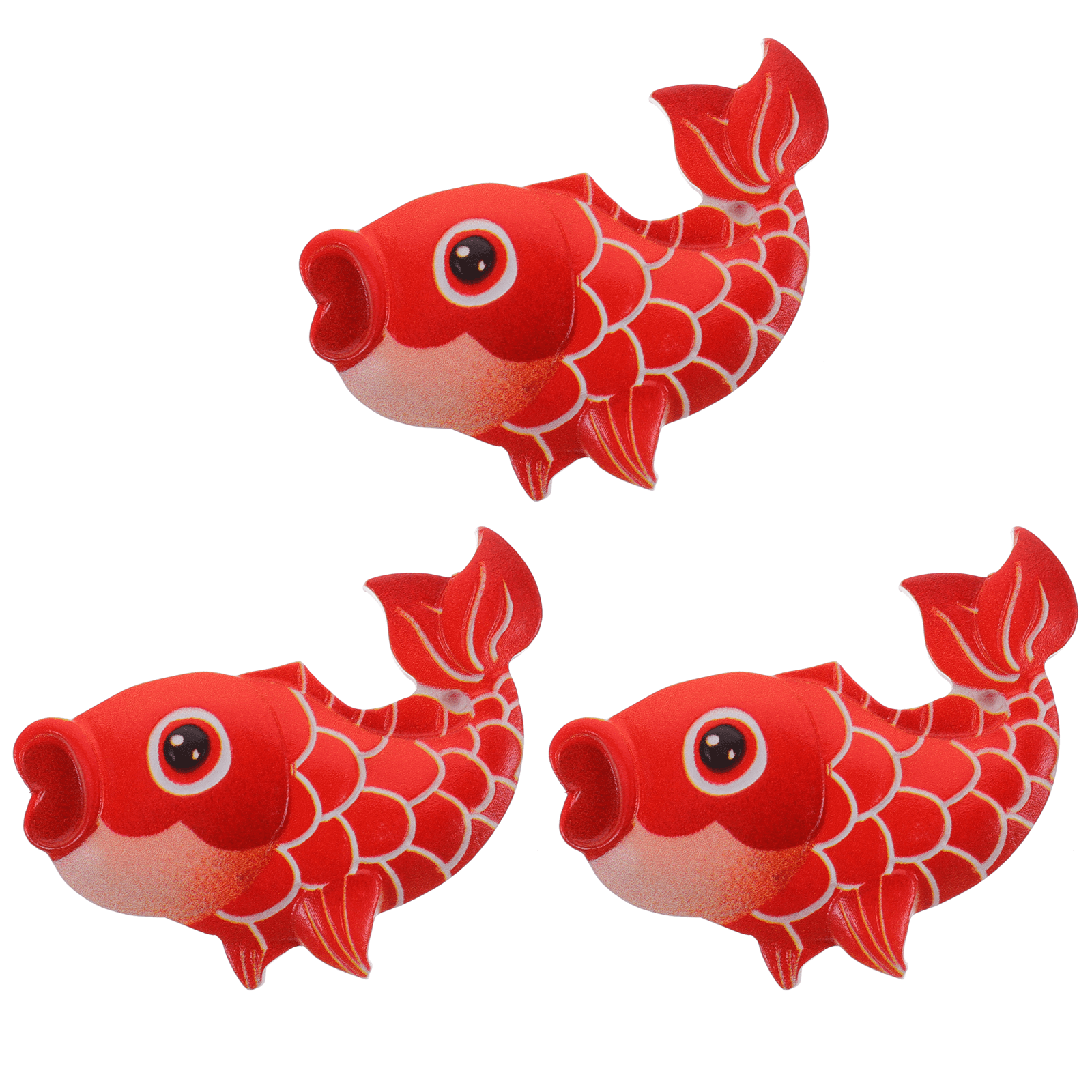 KAKOWELY 3Pcs Refrigerator Magnets Decorative Red Resin 3D Fish Shape ...
