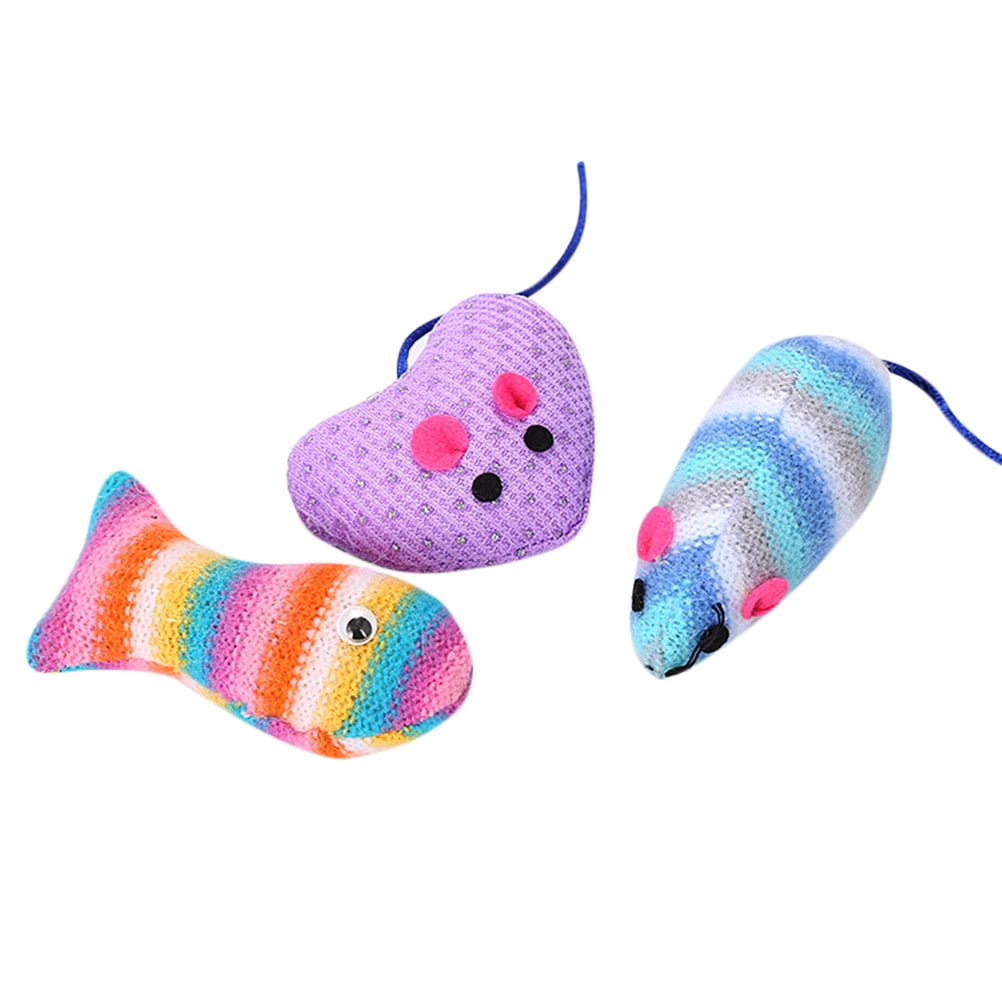 KAKOWELY 3pcs Colorful Mouse Interactive Teaser For Cats Safe Design ...