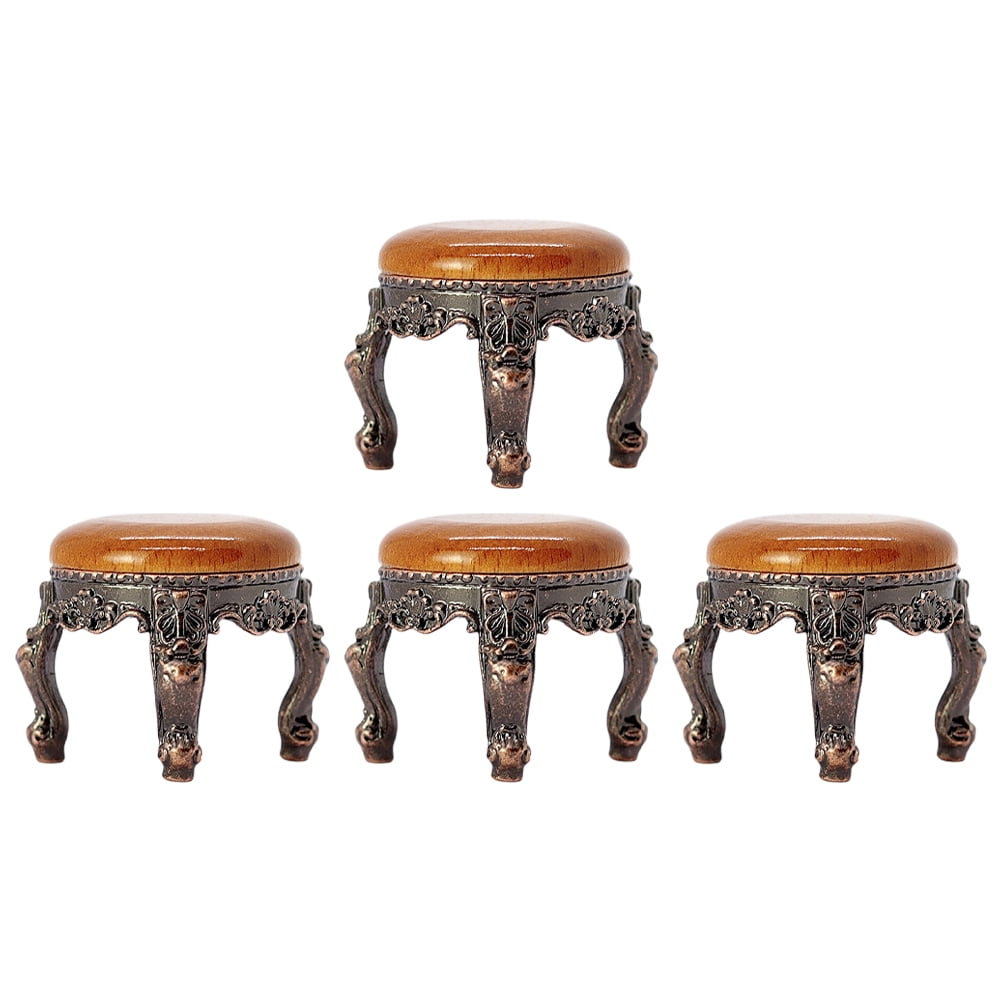 KAKOWELY 4Pcs Mini Stool Metal Assorted Color For Miniature Furniture ...