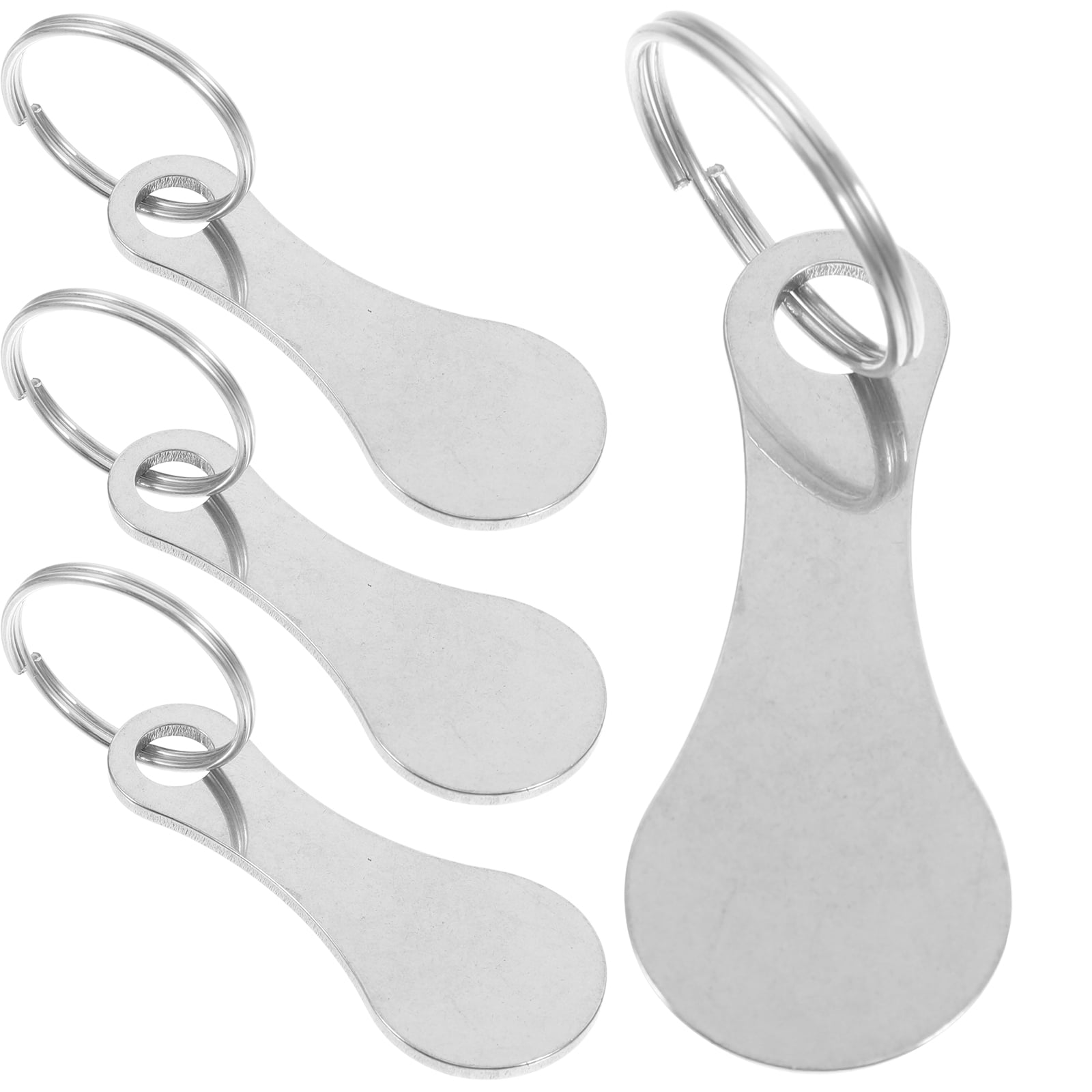 KAKOWELY 4Pcs Silver Shopping Cart Coin Key Chain Portable Efficient ...