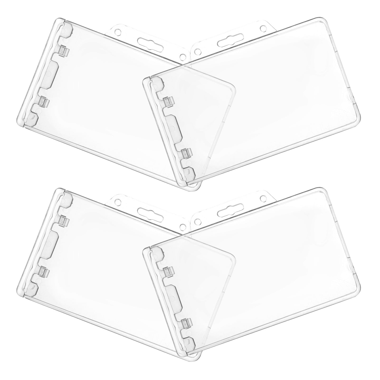 KAKOWELY 4Pcs Transparent ABS Horizontal Badge Holder for Id Cards ...