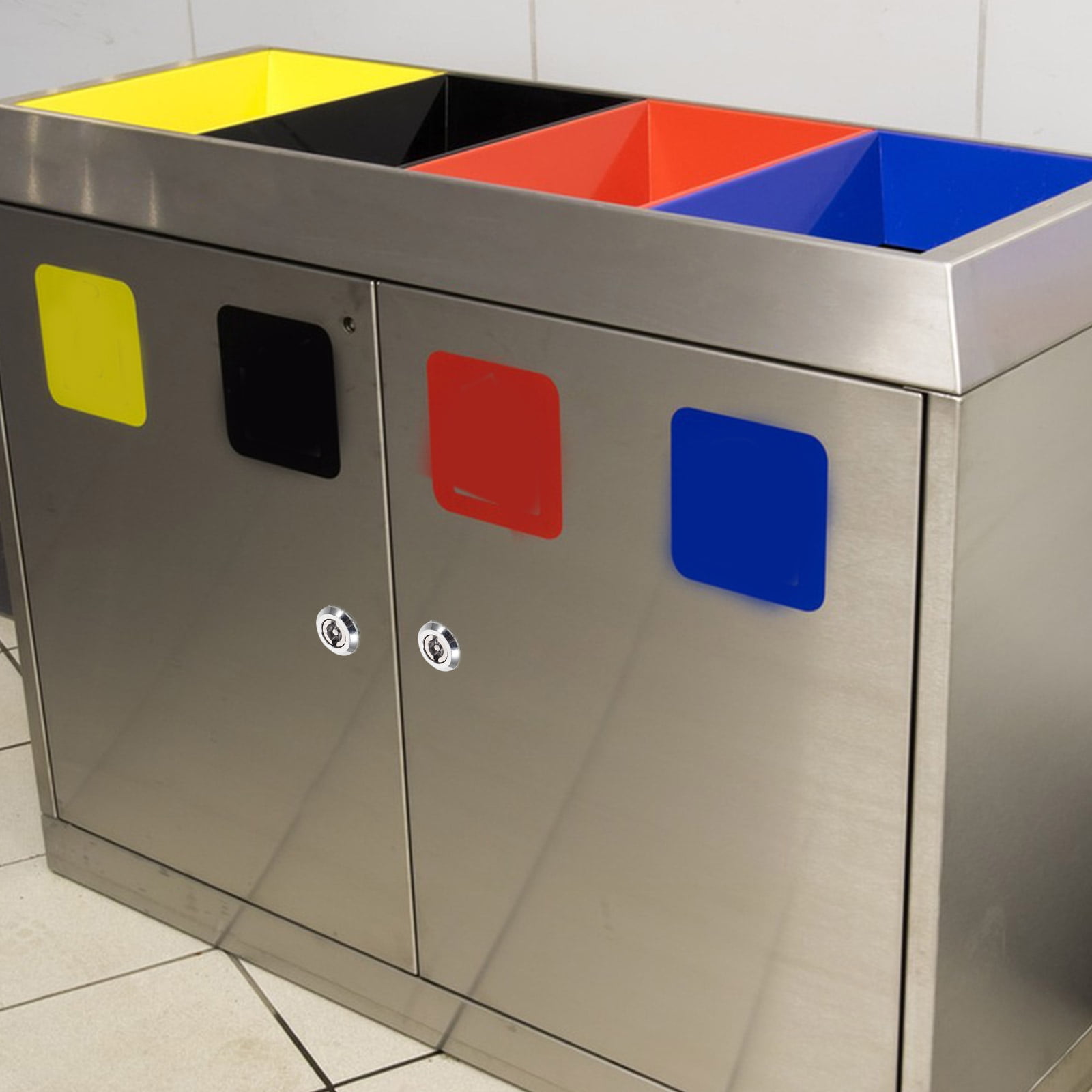 KAKOWELY 4Set Trash Can Locks Silver Metal 3.50X2.50X0.30CM For ...