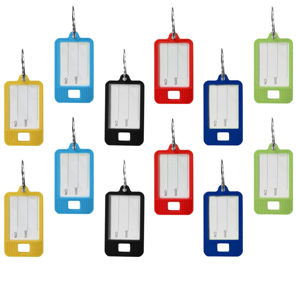 KAKOWELY 50Pcs Categorized Tags for Card and Bag Identification Keyring ...