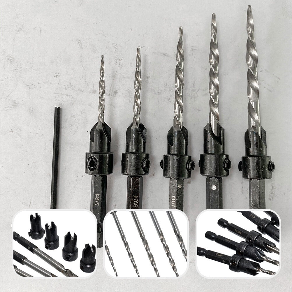 KAKOWELY 5Pack Countersink Chamfer Drill Bit Practical Design for Hand ...