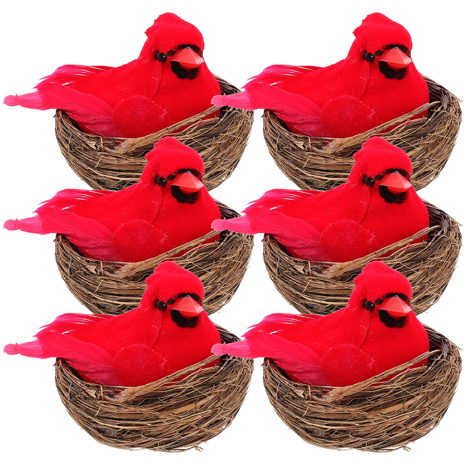 KAKOWELY 6 Pcs Garden Layout Ornaments Assorted Color Artificial Birds ...