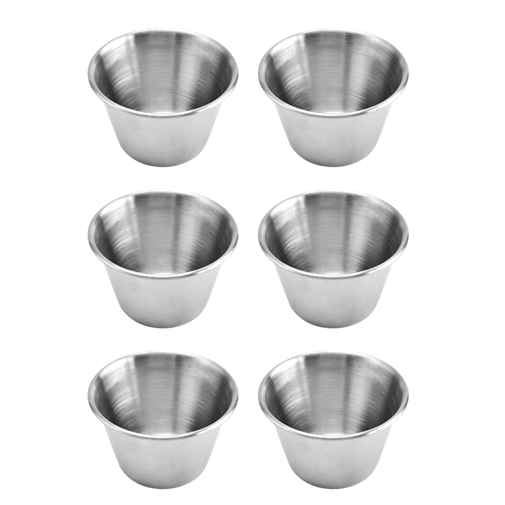 KAKOWELY 6Pack Steel Dipping Sauce Cups Reusable Condiment Containers ...