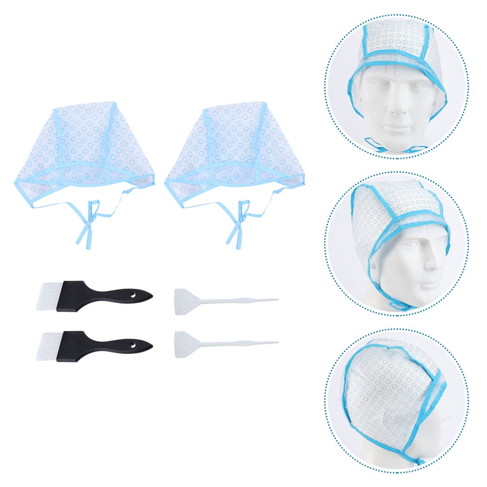 KAKOWELY 6Pcs Assorted Color Hair Coloring Cap with Hooks and Brush for ...