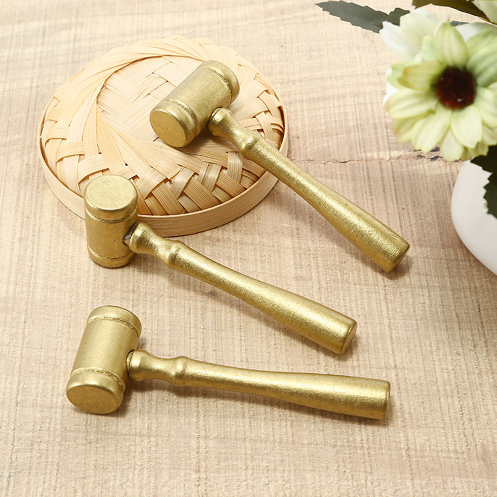 KAKOWELY 6Pcs Golden Wood Judge Gavel Hammer for Kids in Adorable ...