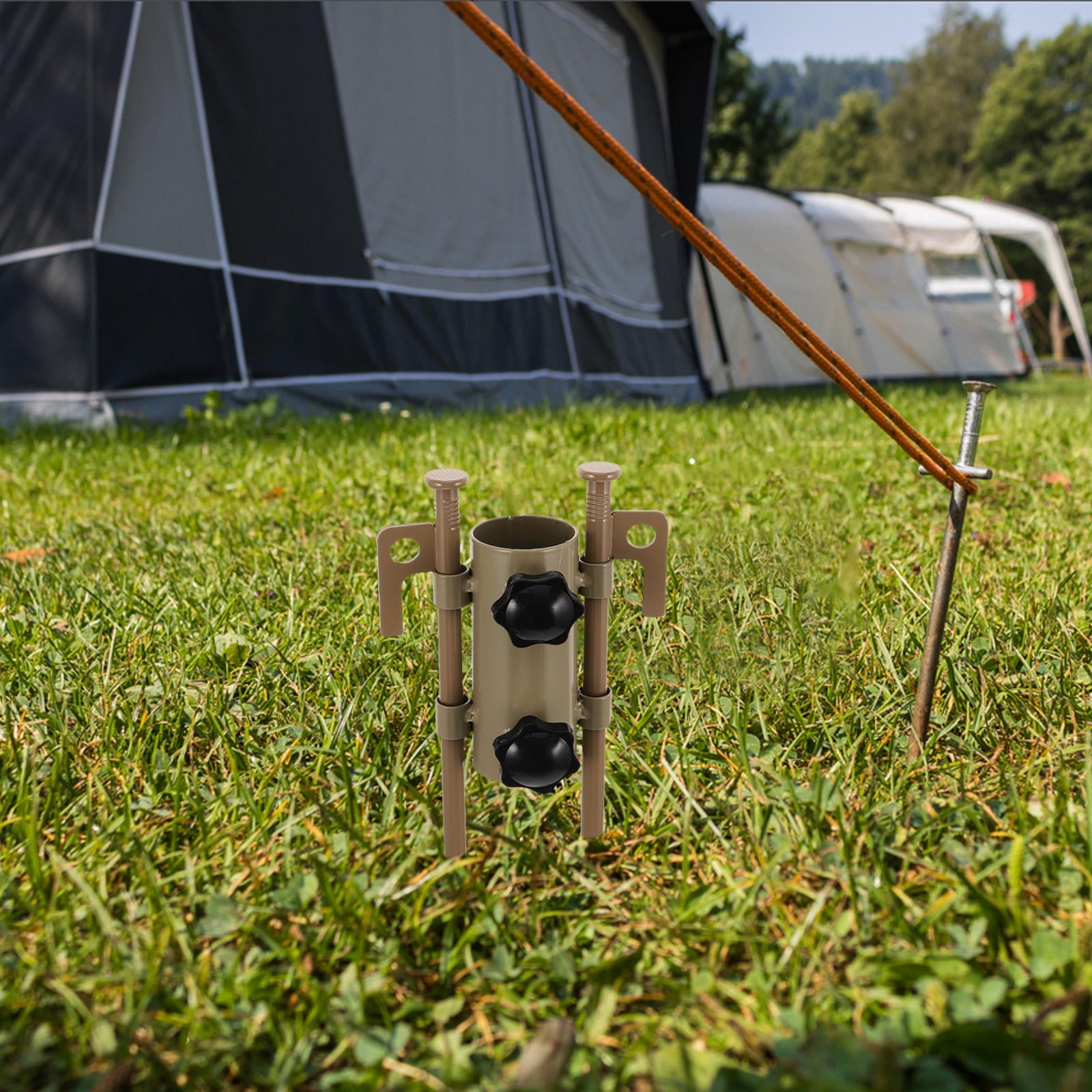 KAKOWELY 6Pcs Khaki Steel Aluminum Tarp Poles Stakes Set for Camping ...