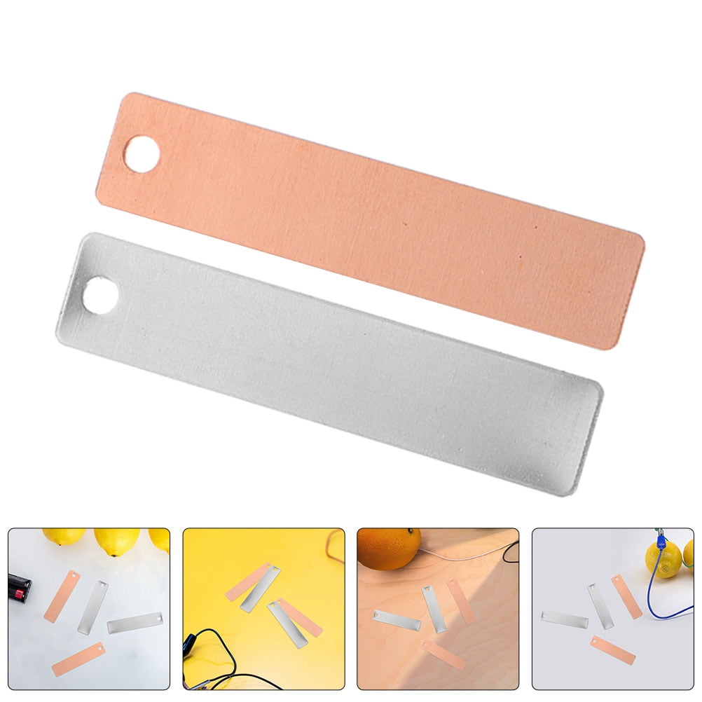 KAKOWELY 8 Pairs Copper Zinc Anode Sheet Strip For Students Children ...