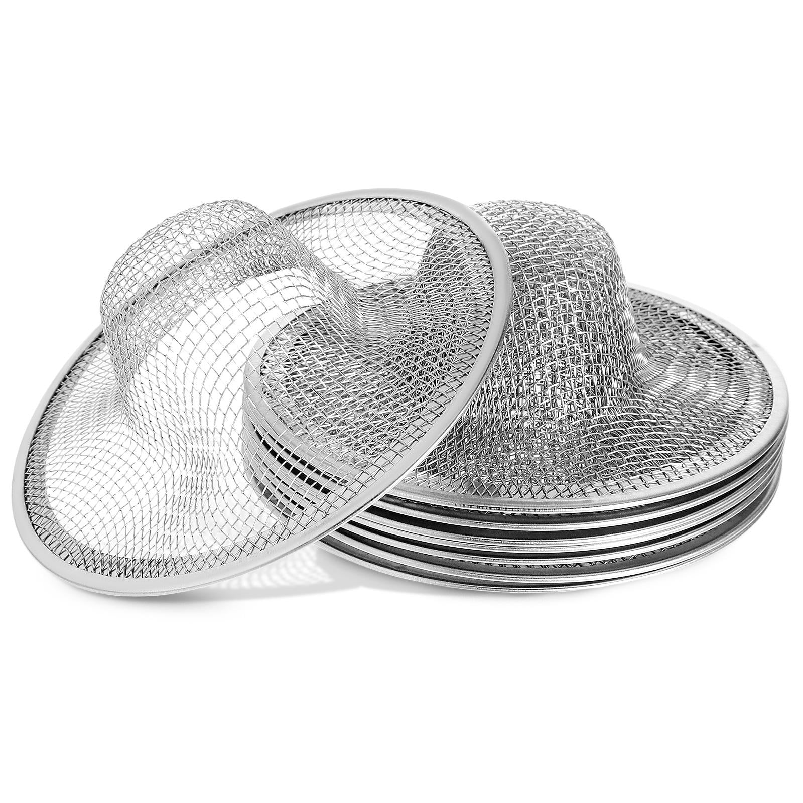 KAKOWELY 8 Pcs Sink Drain Mesh Strainer Stainless Steel Silver Square ...