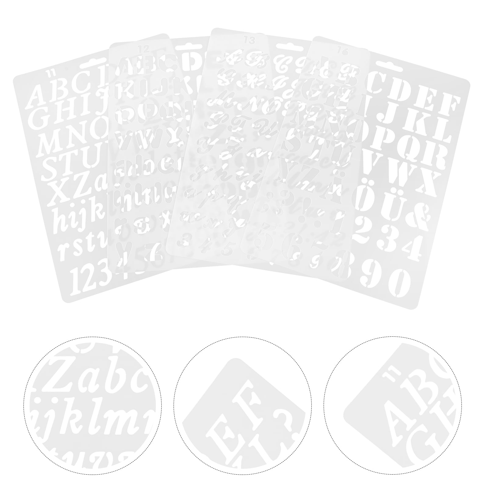 KAKOWELY 8Pcs Calligraphy Alphabet Stencils White Rectangular Shape for ...