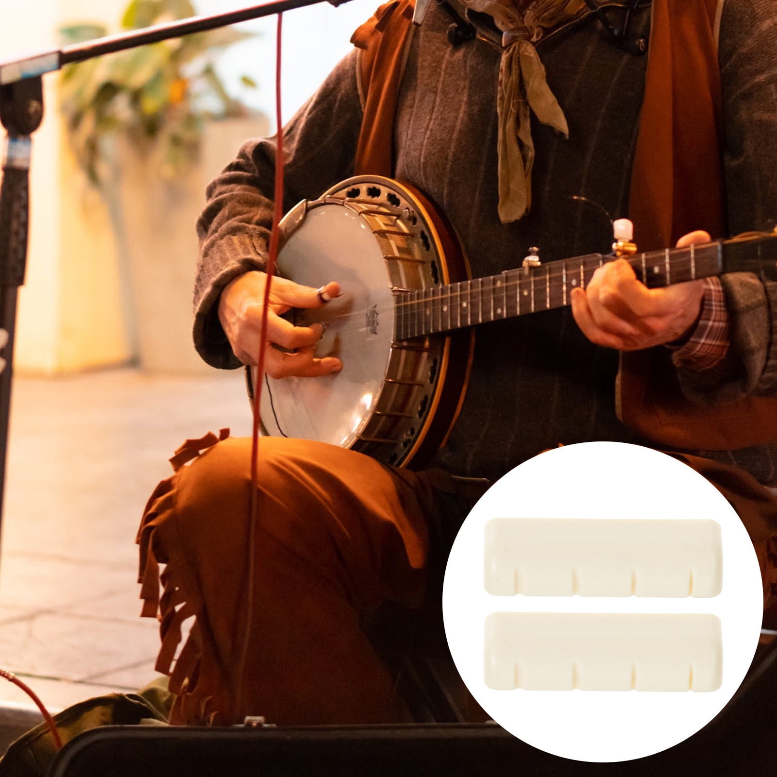 KAKOWELY Banjo String Nuts 2Set for Banjo String Saddle Nut and ...