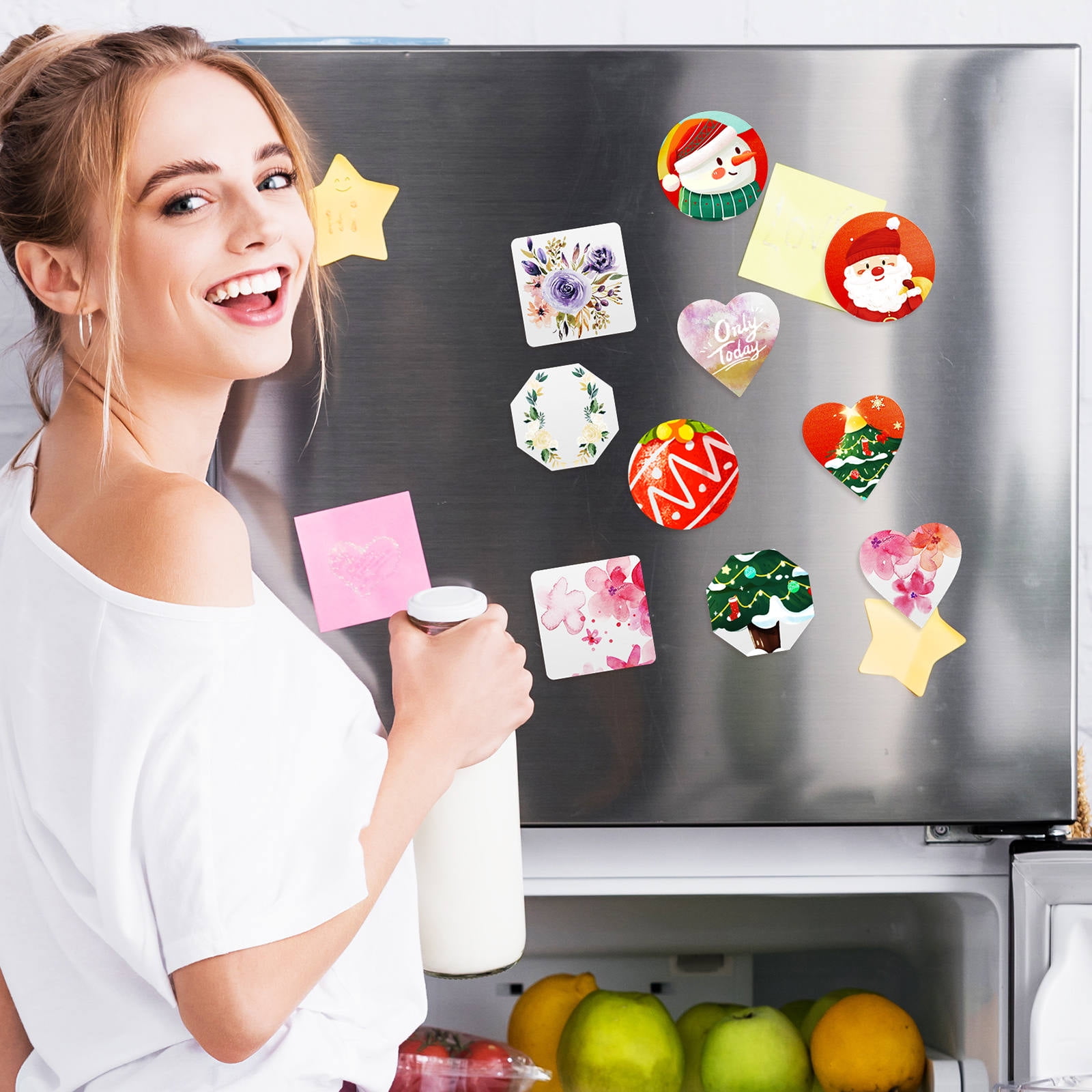 KAKOWELY Blank Sublimation Magnets 16Pcs Octagon Heart Shapes for ...