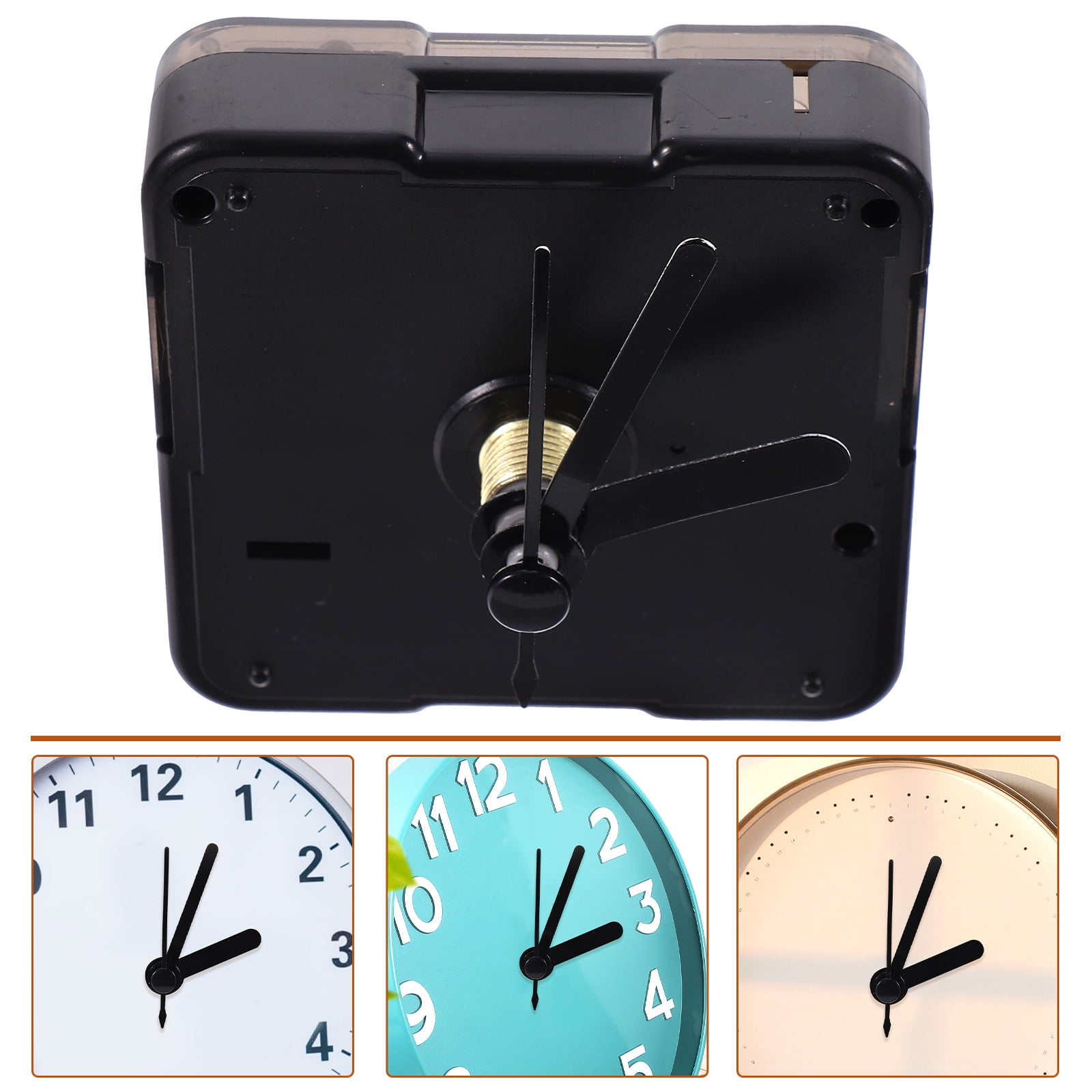 KAKOWELY Diy Repair Clock Movement 1 Set Plastic Black Square Clock ...