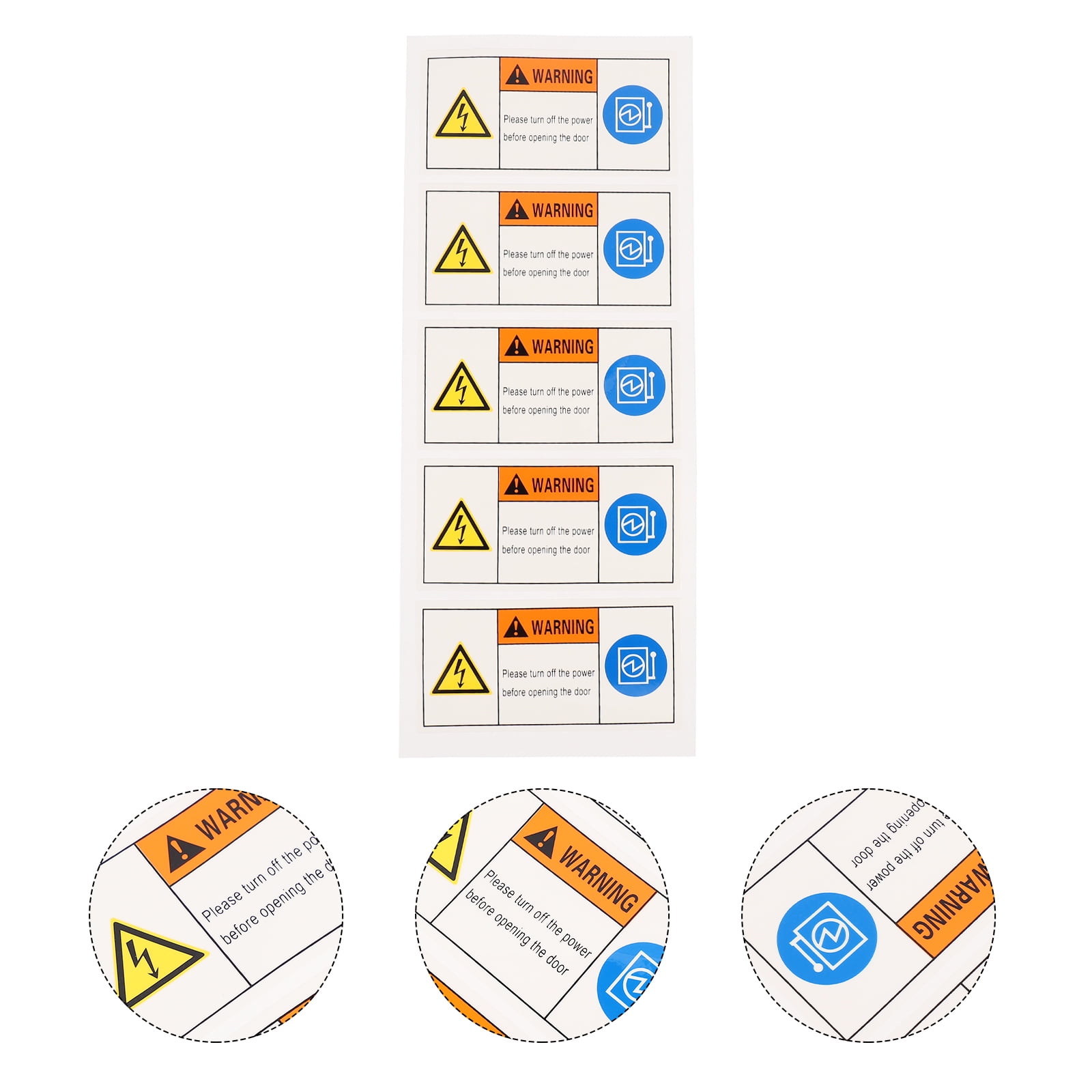 KAKOWELY Electric Box Warning Stickers 5Set Assorted Color Simple ...