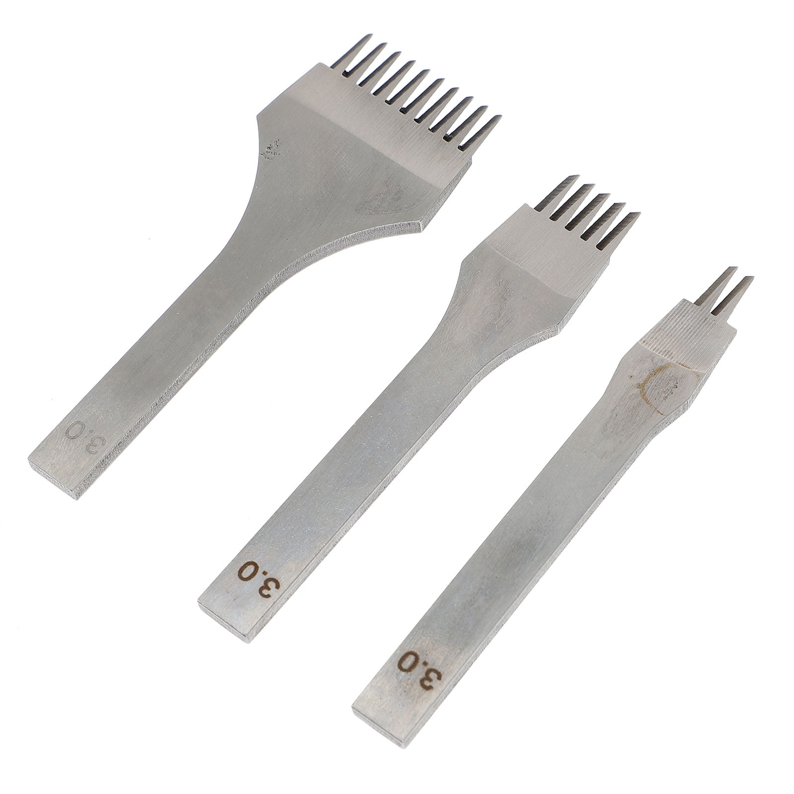 KAKOWELY Hole Puncher Tool 3Pcs Silver Carbon Steel For Leatherworking ...