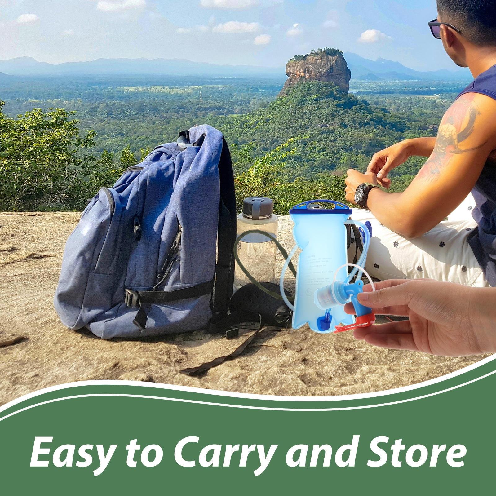 KAKOWELY Hydration Bladder Cleaning Kit 1Pcs Blue Silicone Bite Valve ...