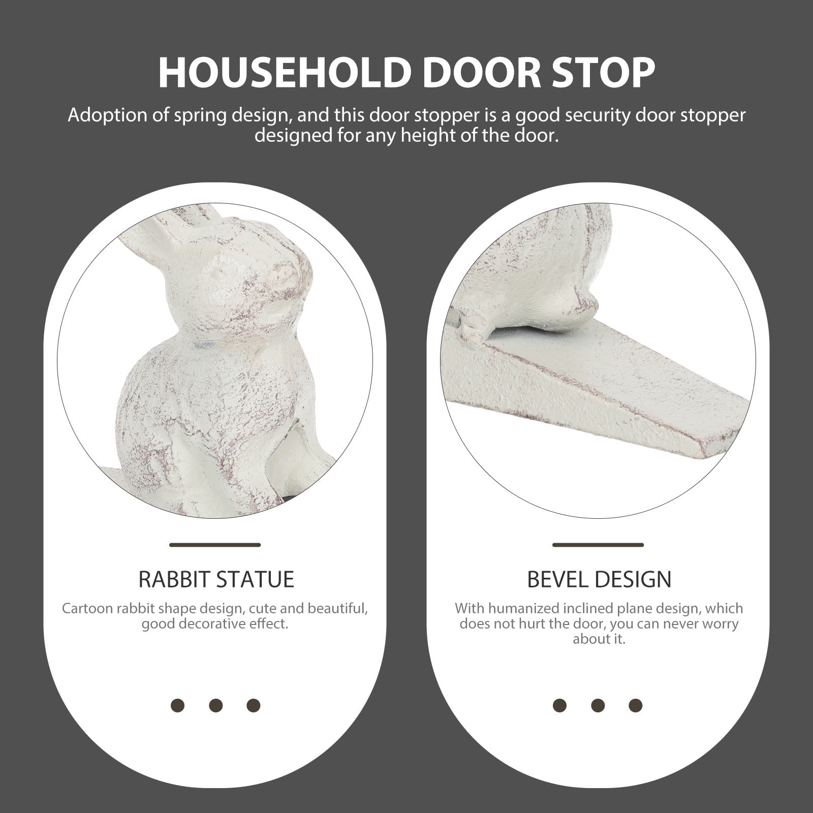 KAKOWELY Iron Rabbit Doorstop Prevent Opening 1Set House Owners ...