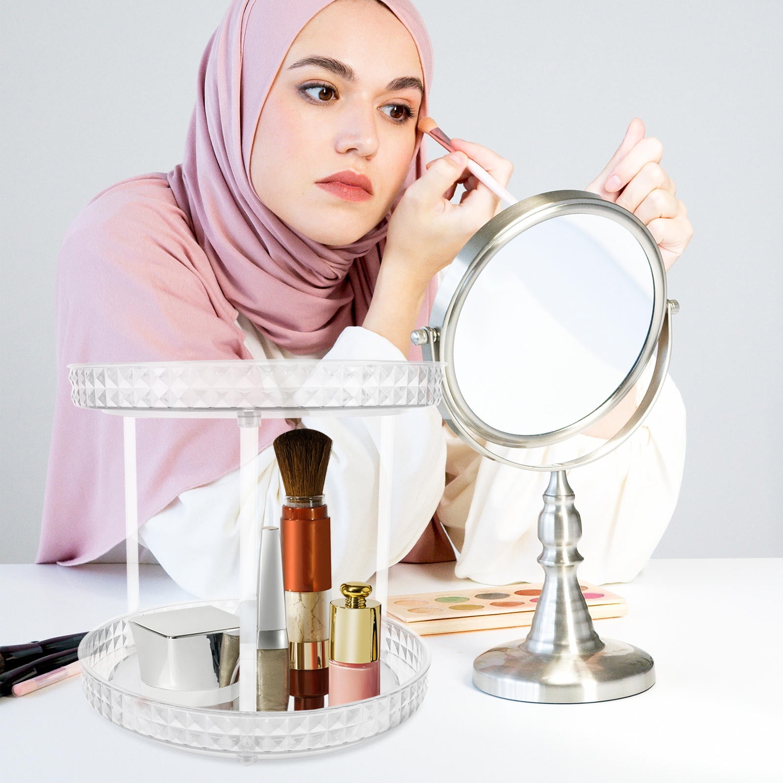 KAKOWELY Perfume Holder Organizer 1Pack 24X23X23In PET Material 360 Degree Easy Access Storage ...