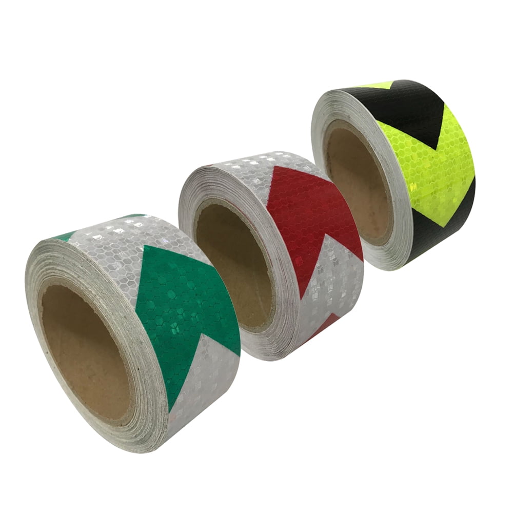 KAKOWELY Reflective Safety Tape Green and White Temporary Signage 3Pack ...