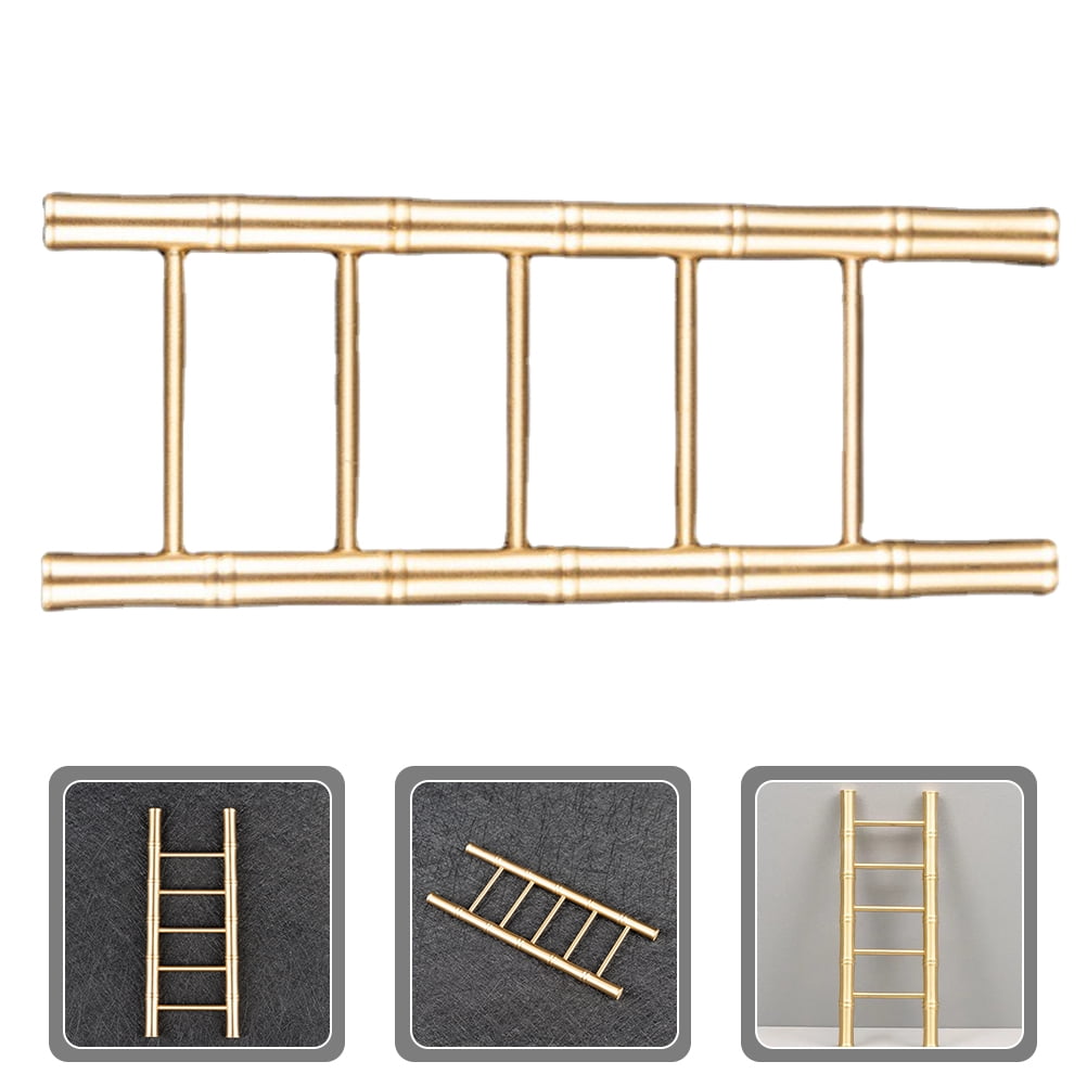 KAKOWELY Retro Brass Ladder Ornament 17.8X6.8In Golden Decorative ...